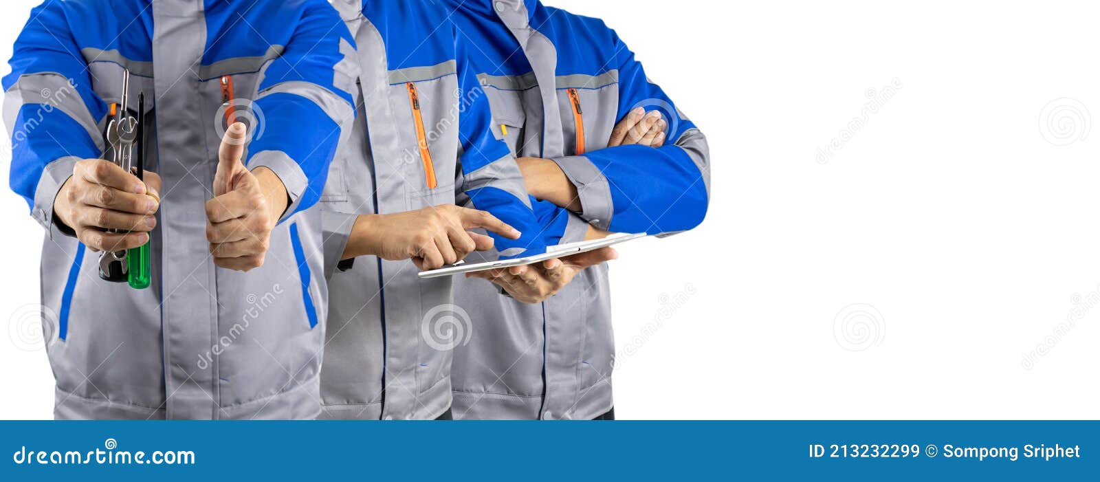 Auto Mechanic Team in the Auto Service Center Car on White Background ...