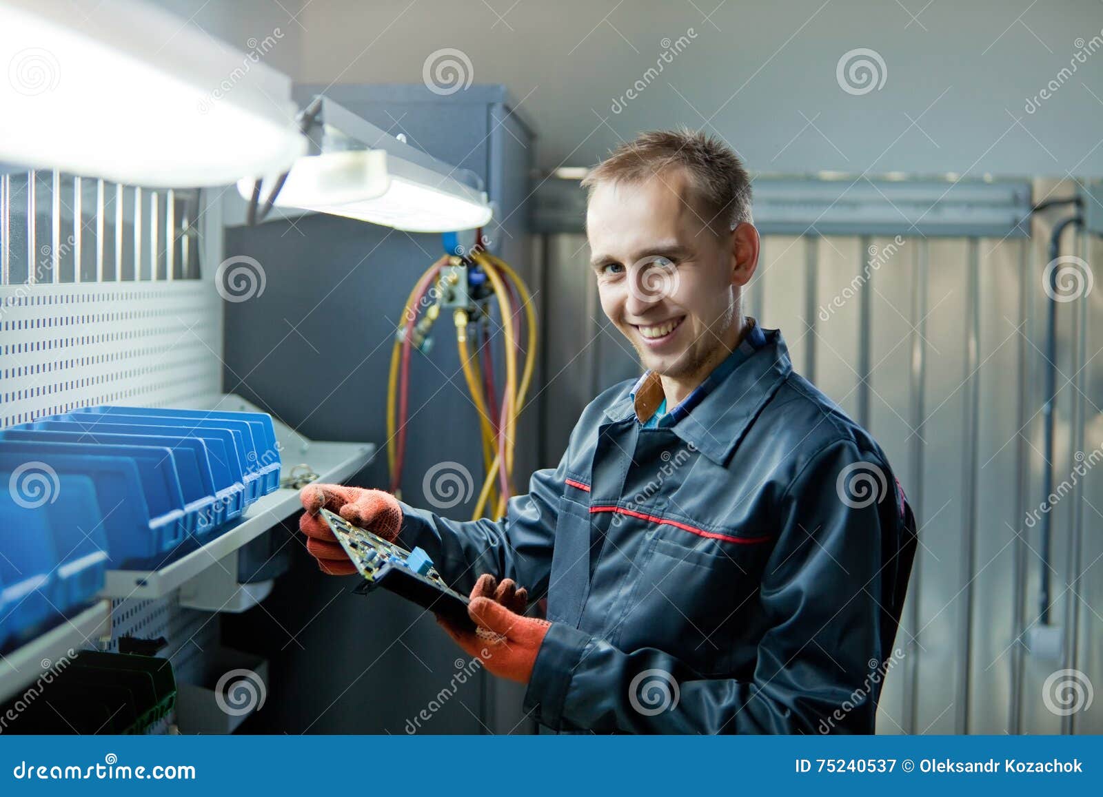 Auto Mechanic Worker in Garage. Stock Image - Image of laboratory ...