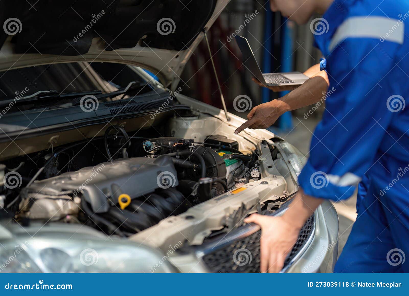 Auto Mechanic Working in Garage. Repair Service Stock Photo - Image of ...