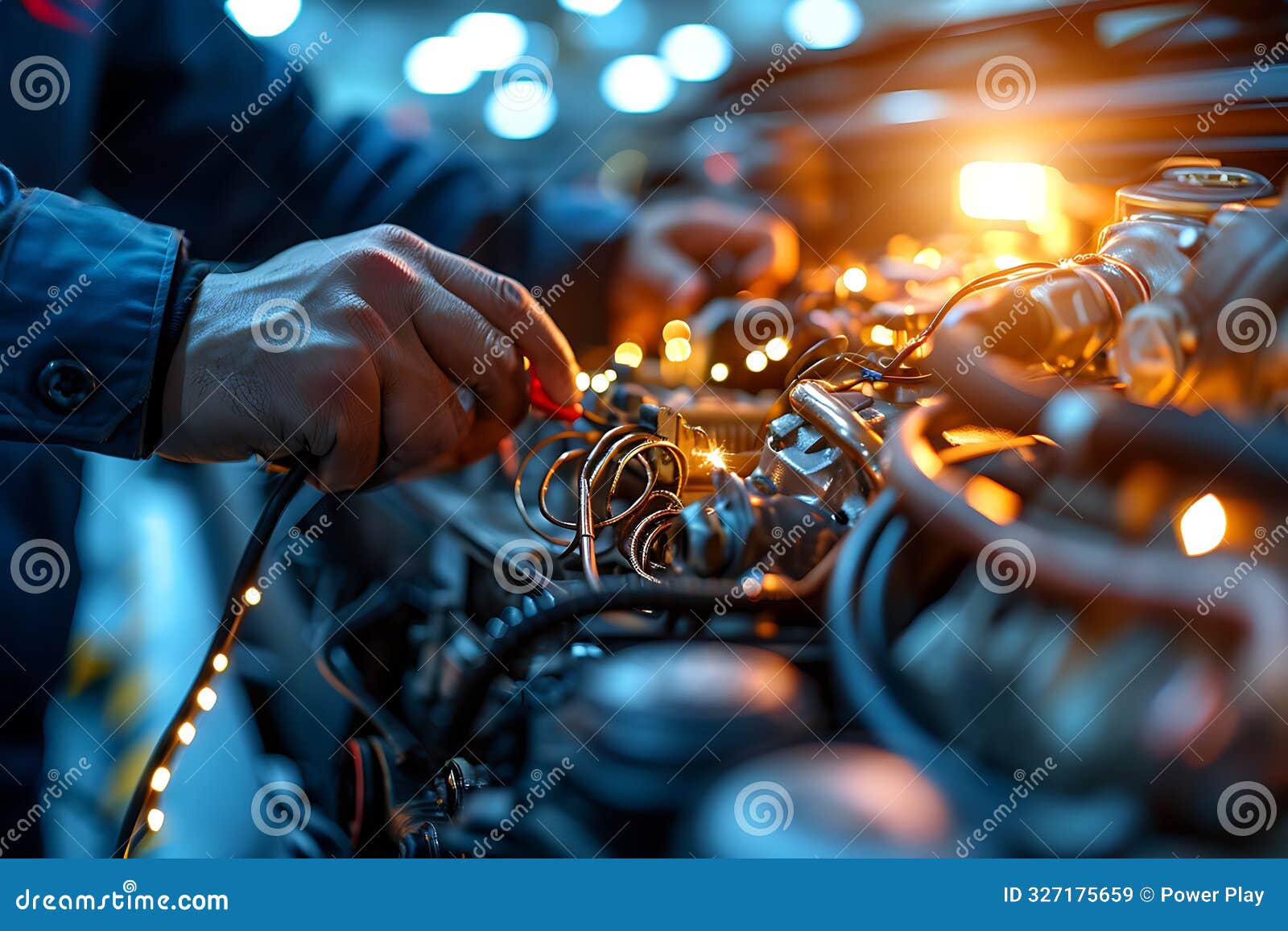 Auto Mechanic Working in Auto Repair Service. Mechanic Checking Car ...