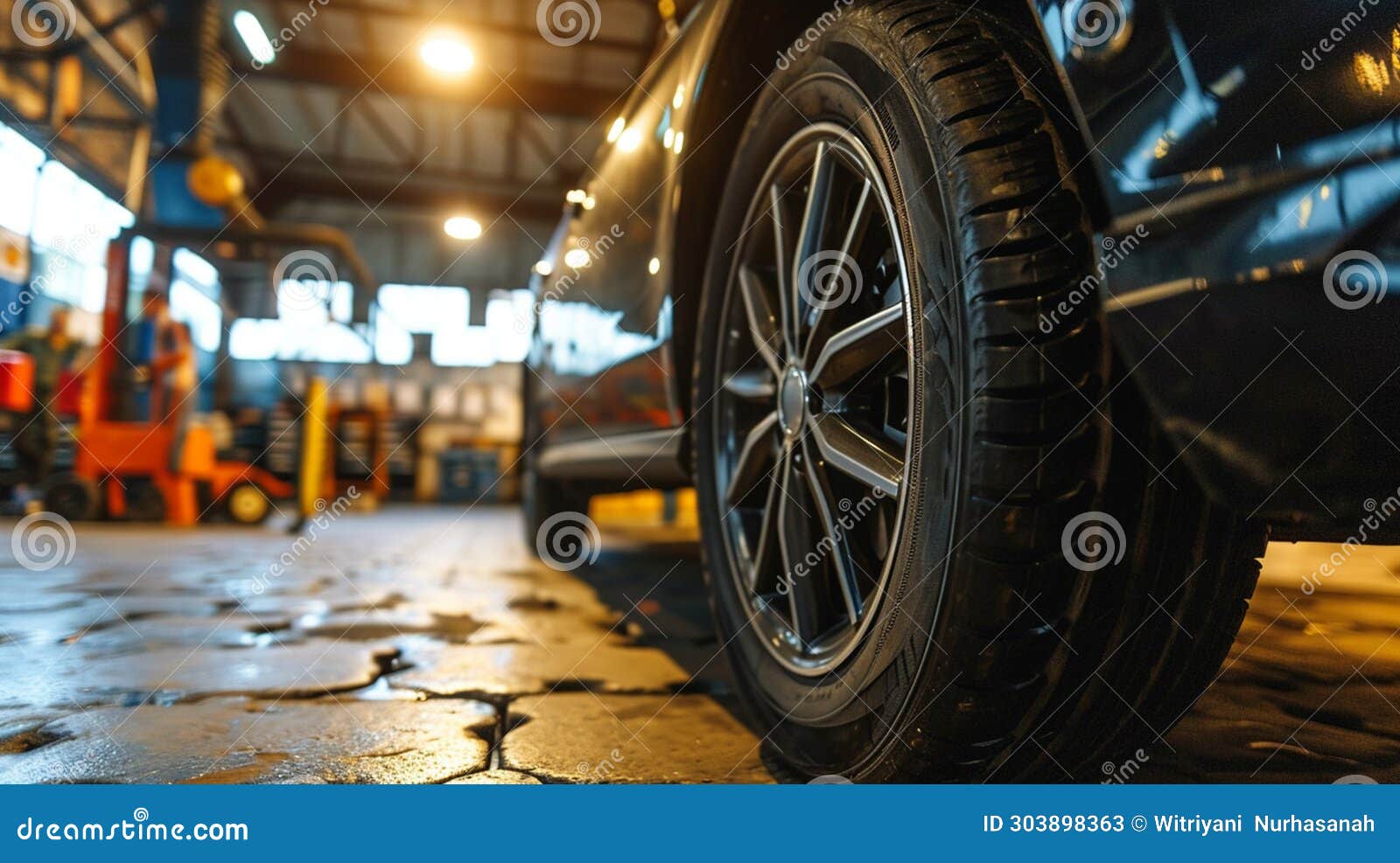 Auto Mechanics Modifying SUV Engine in Garage. Generative Ai Stock ...