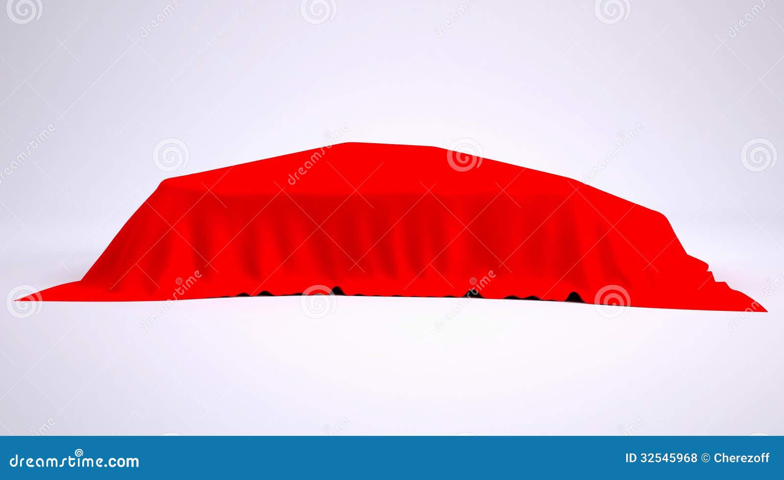 Auto Met Rode Doek Wordt Behandeld Die Stock Illustratie - Illustration ...