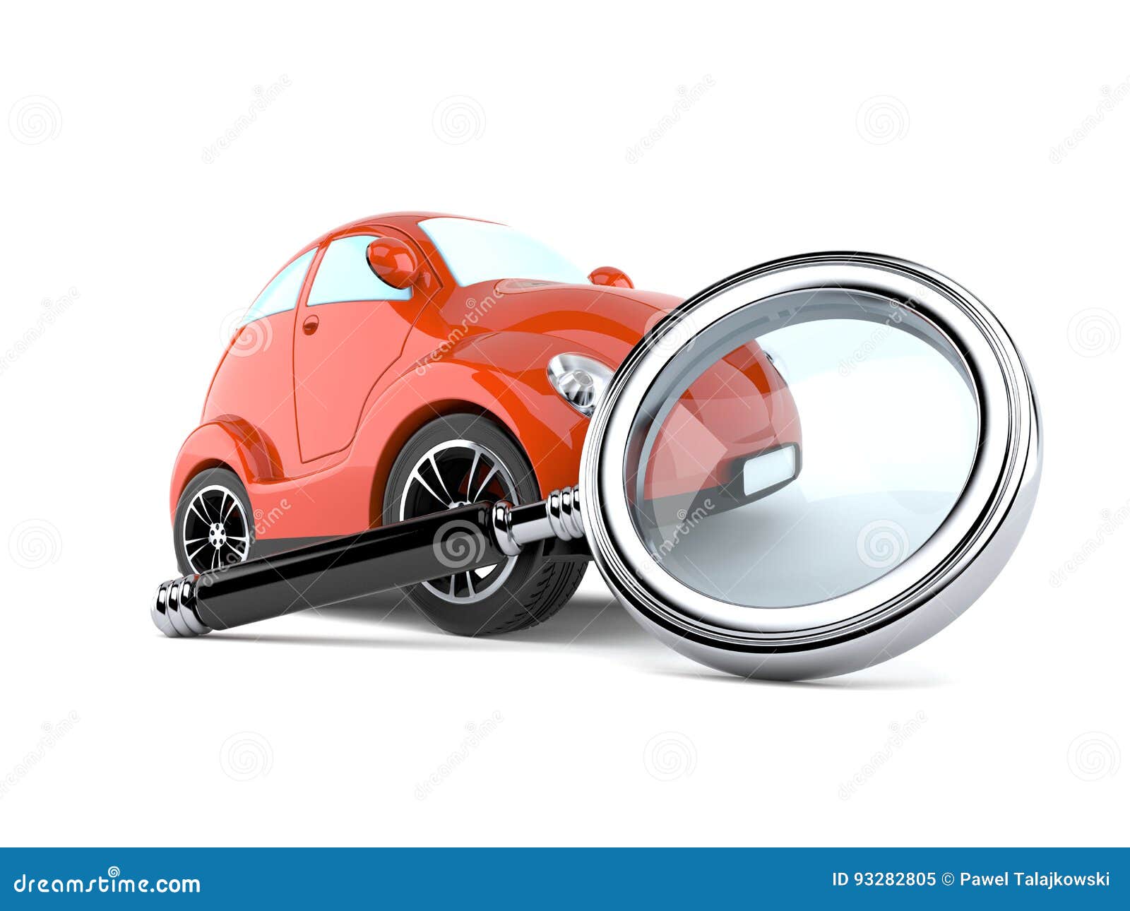 Auto mit Lupe stock abbildung. Illustration von fahrzeug - 93282805