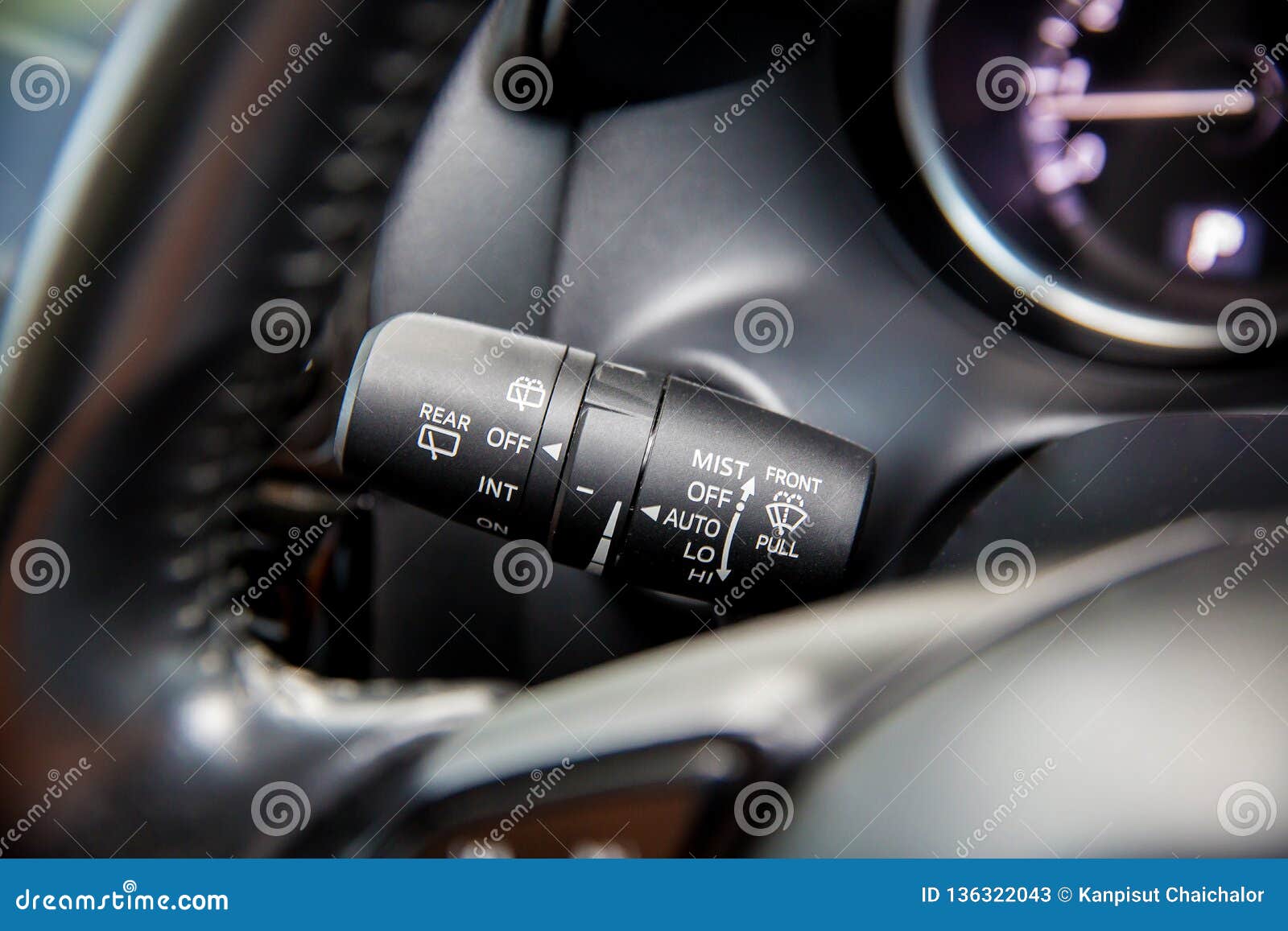 Auto and Multi Functional Wipers Mode Selector, Modern Car Interior ...