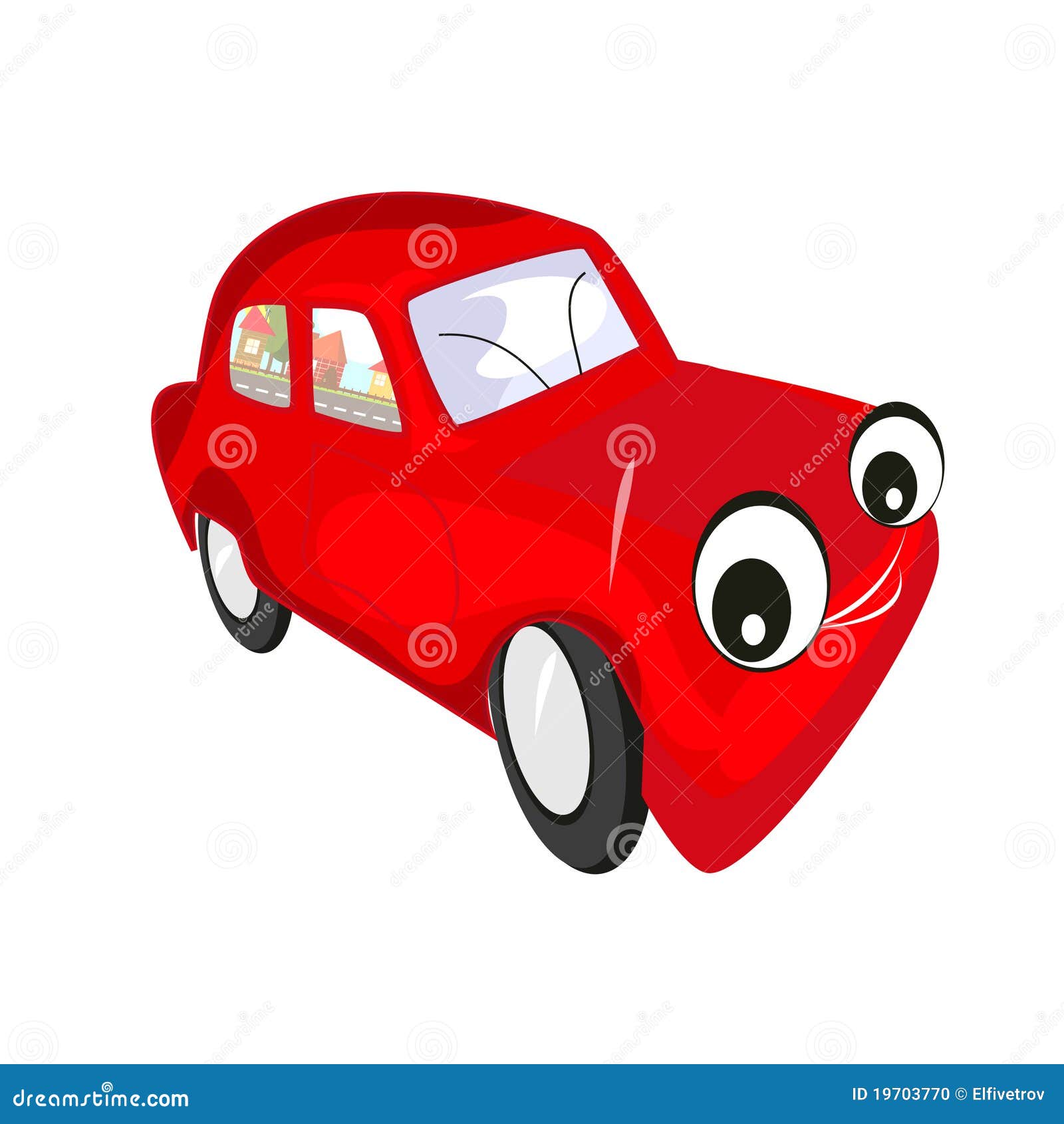 Auto op witte achtergrond vector illustratie. Illustratie bestaande uit ...