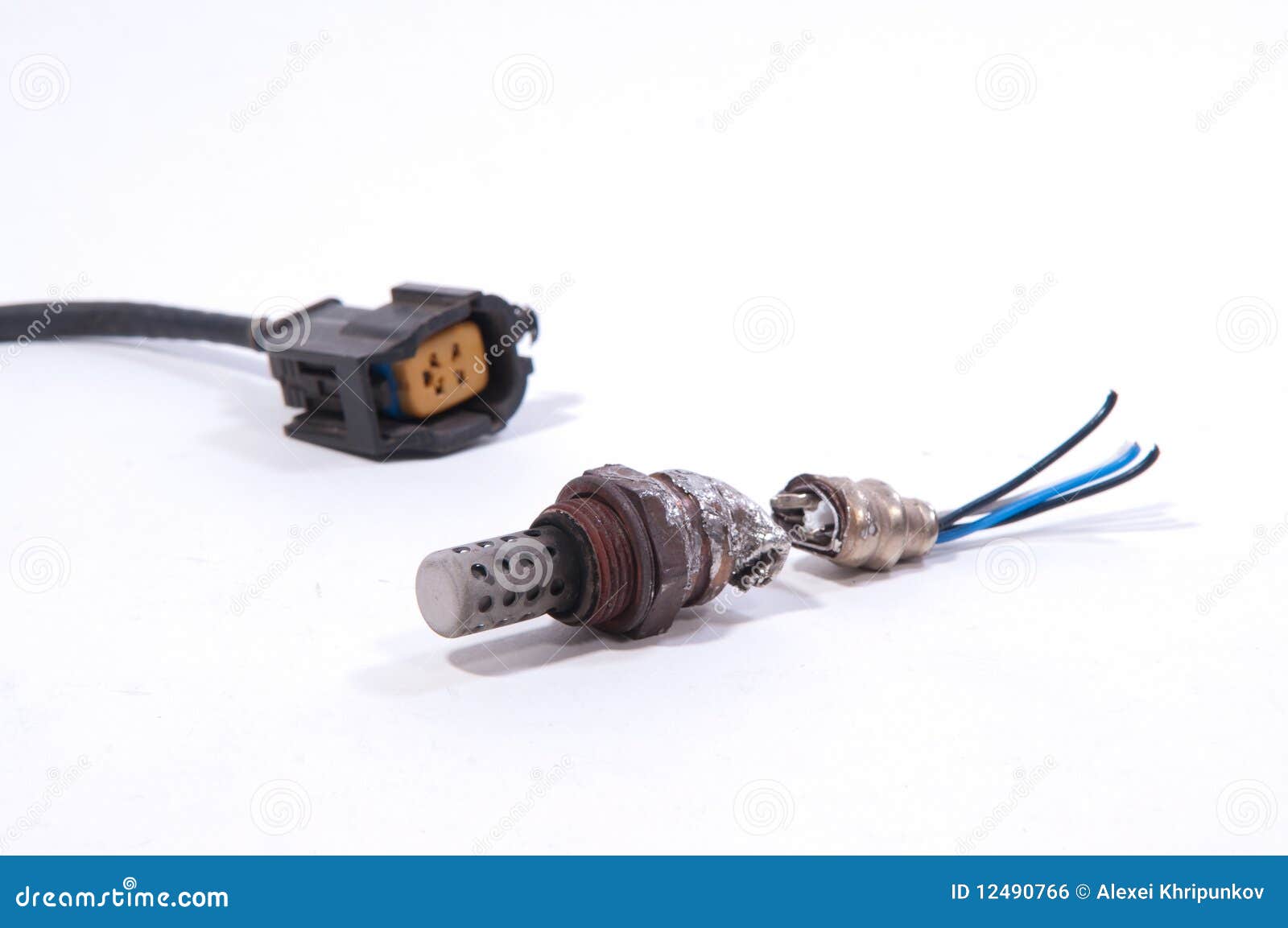Auto oxygen sensor stock photo. Image of motor, black - 12490766