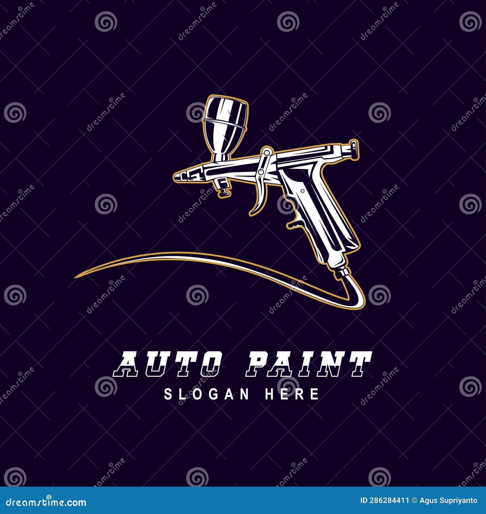 Auto Paint Logo Design Template Vector .spray Gun Vector Stock Vector ...
