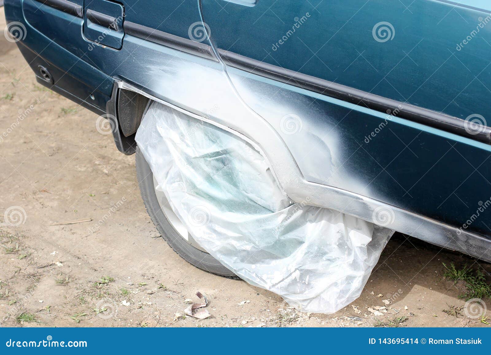Auto Air Painting Line For Paint Body Part Of Automobile. Stock Image ...