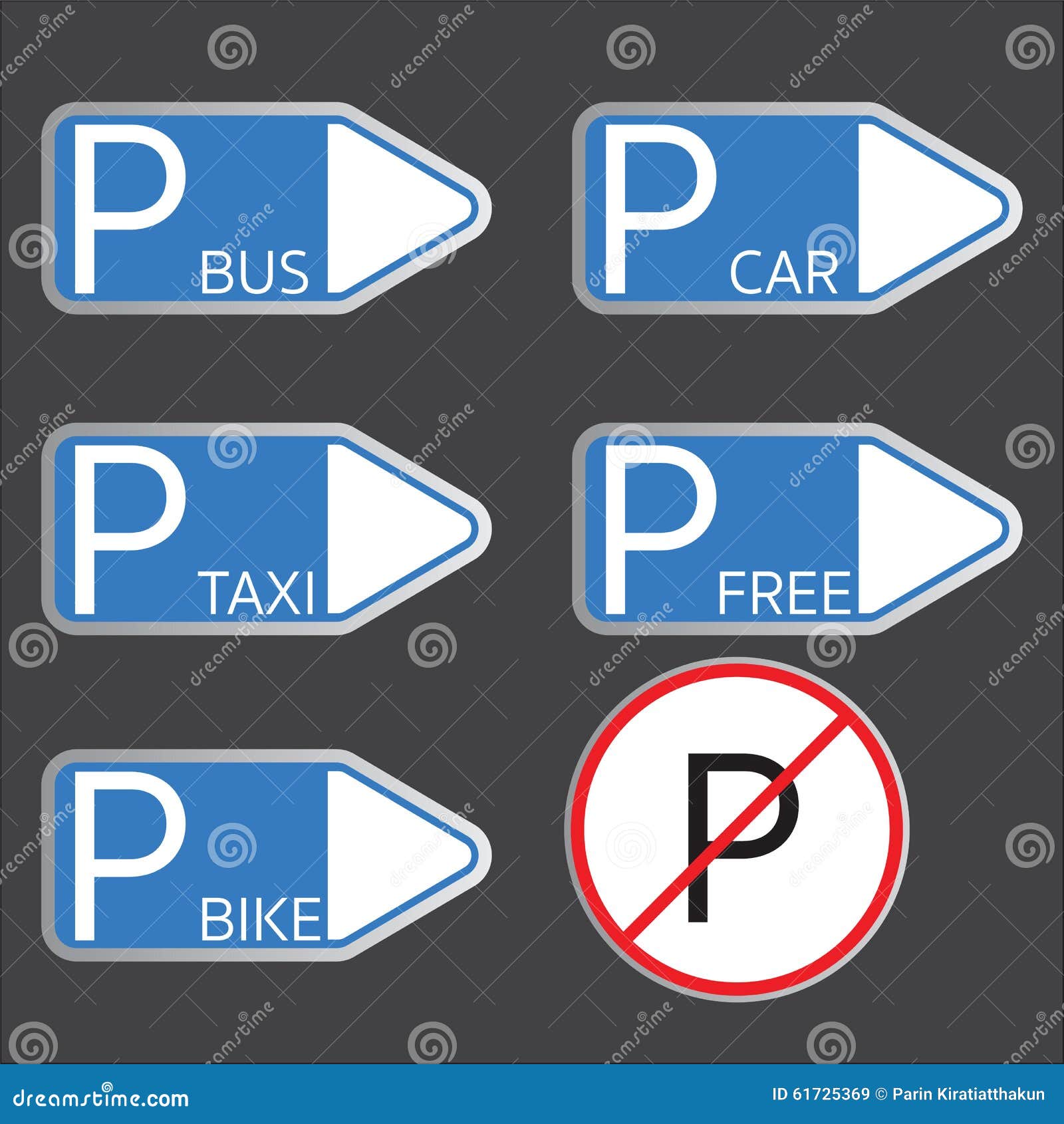 Auto-Parkzeichen vektor abbildung. Illustration von stütze - 61725369
