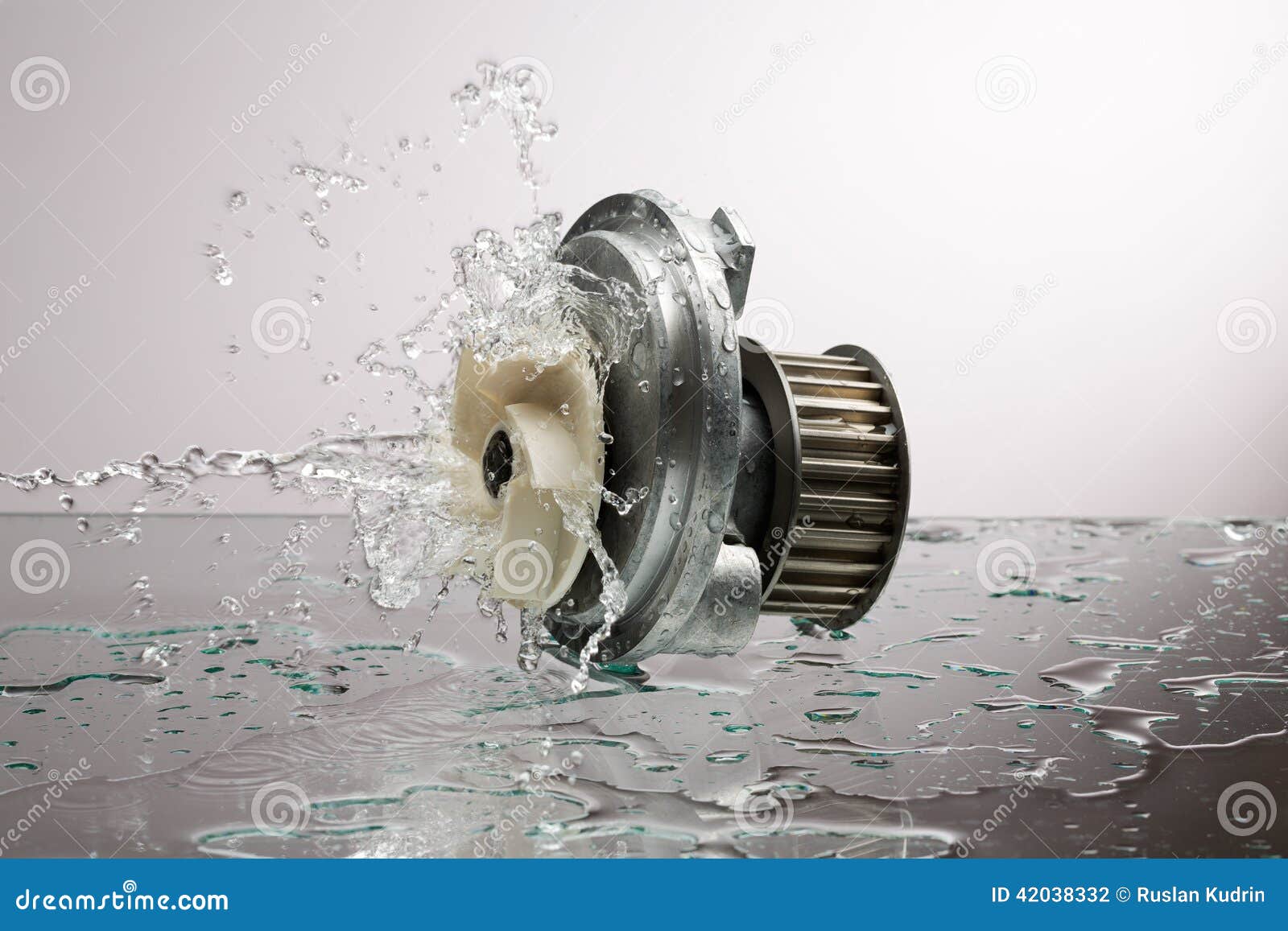 Auto Parts, Engine Cooling Pump in Water Splash Stock Photo - Image of ...