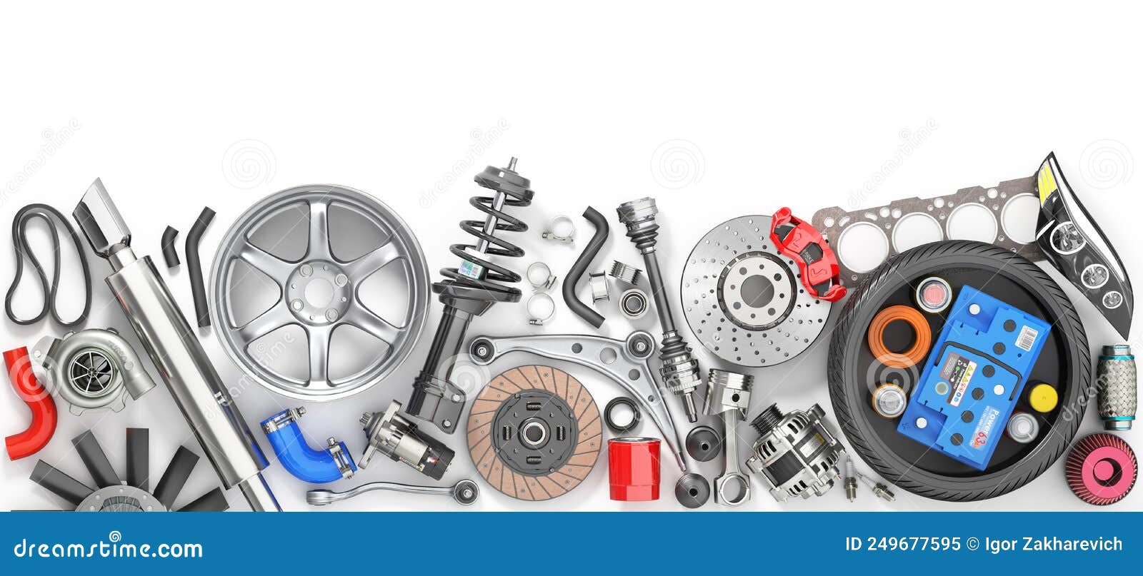 Auto Parts Isolation on a White Background. Stock Illustration ...