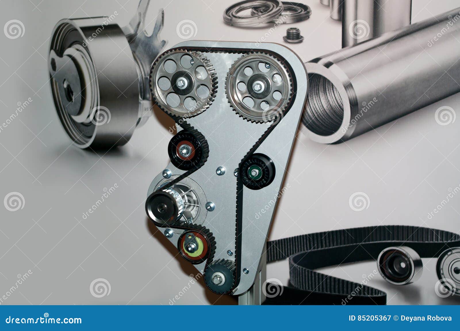 Auto Parts. Multi Ribbed System. Stock Image - Image of pulley, black ...