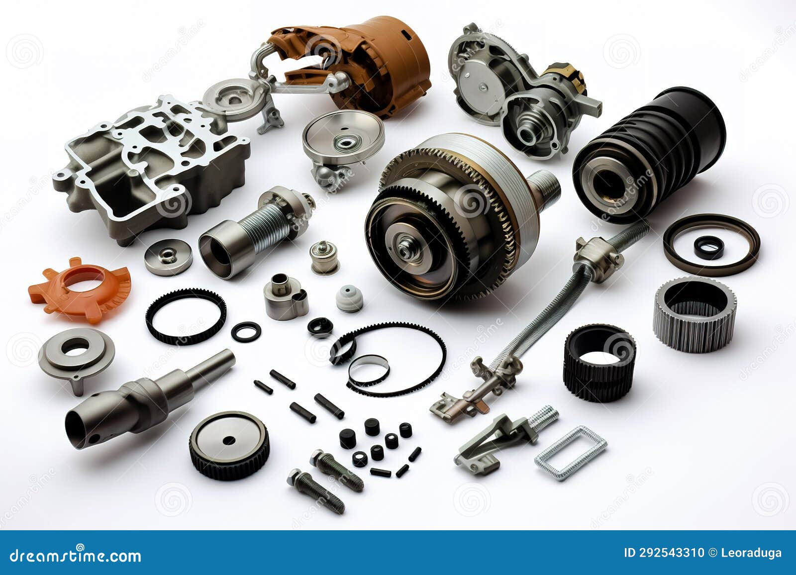 Auto Parts on a White Background. 3d Illustration Stock Illustration ...