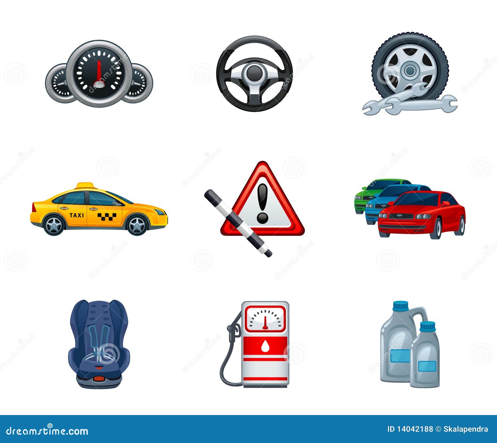 Auto pictogrammen vector illustratie. Illustration of vloeistof - 14042188