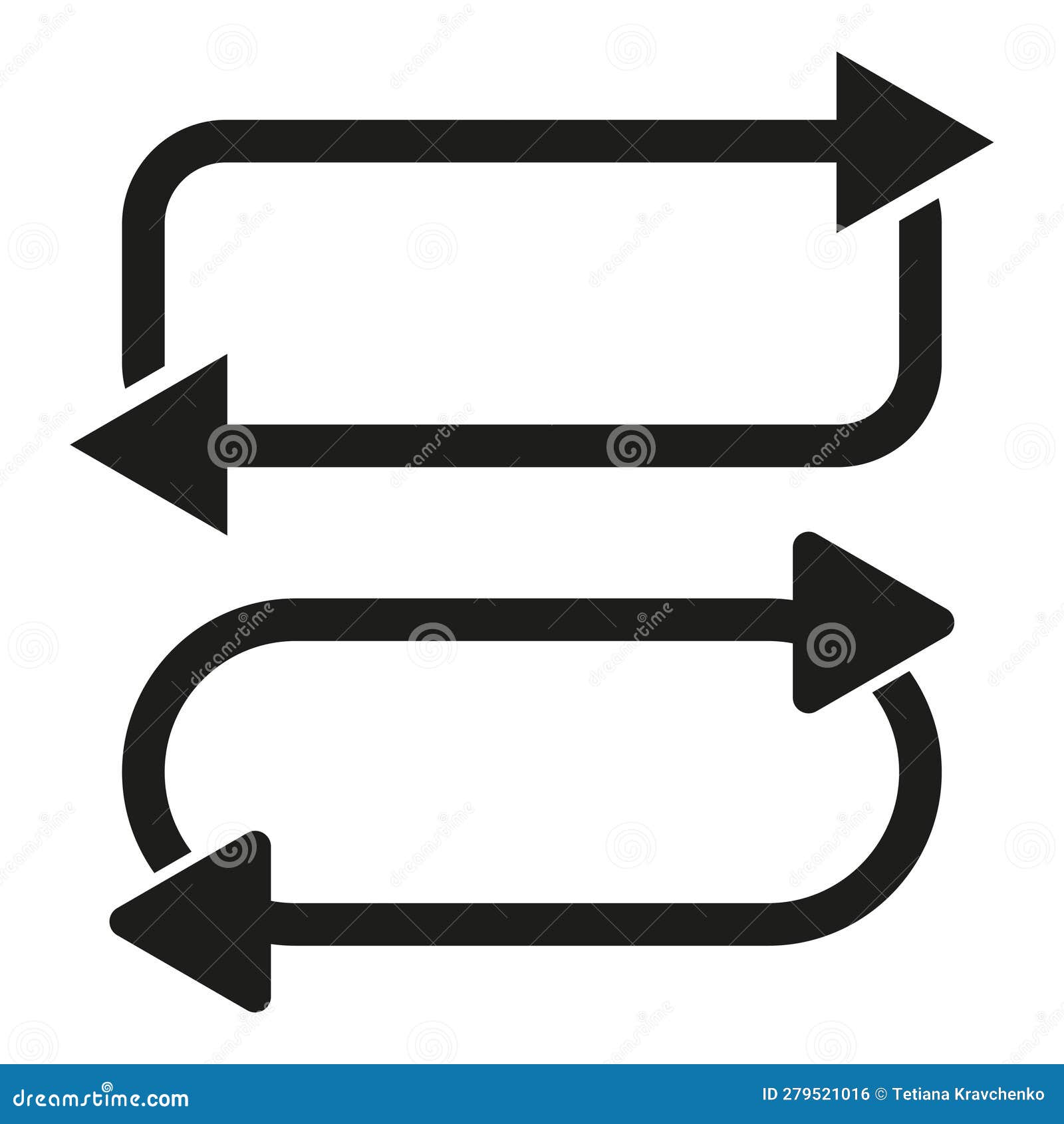 Auto Play Icon. Reload Arrows. Oval and Rectangular Arrows. Vector ...