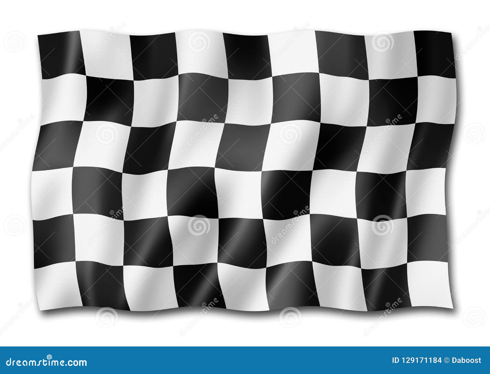 Auto Racing Finish Checkered Flag Isolated on White Stock Illustration ...