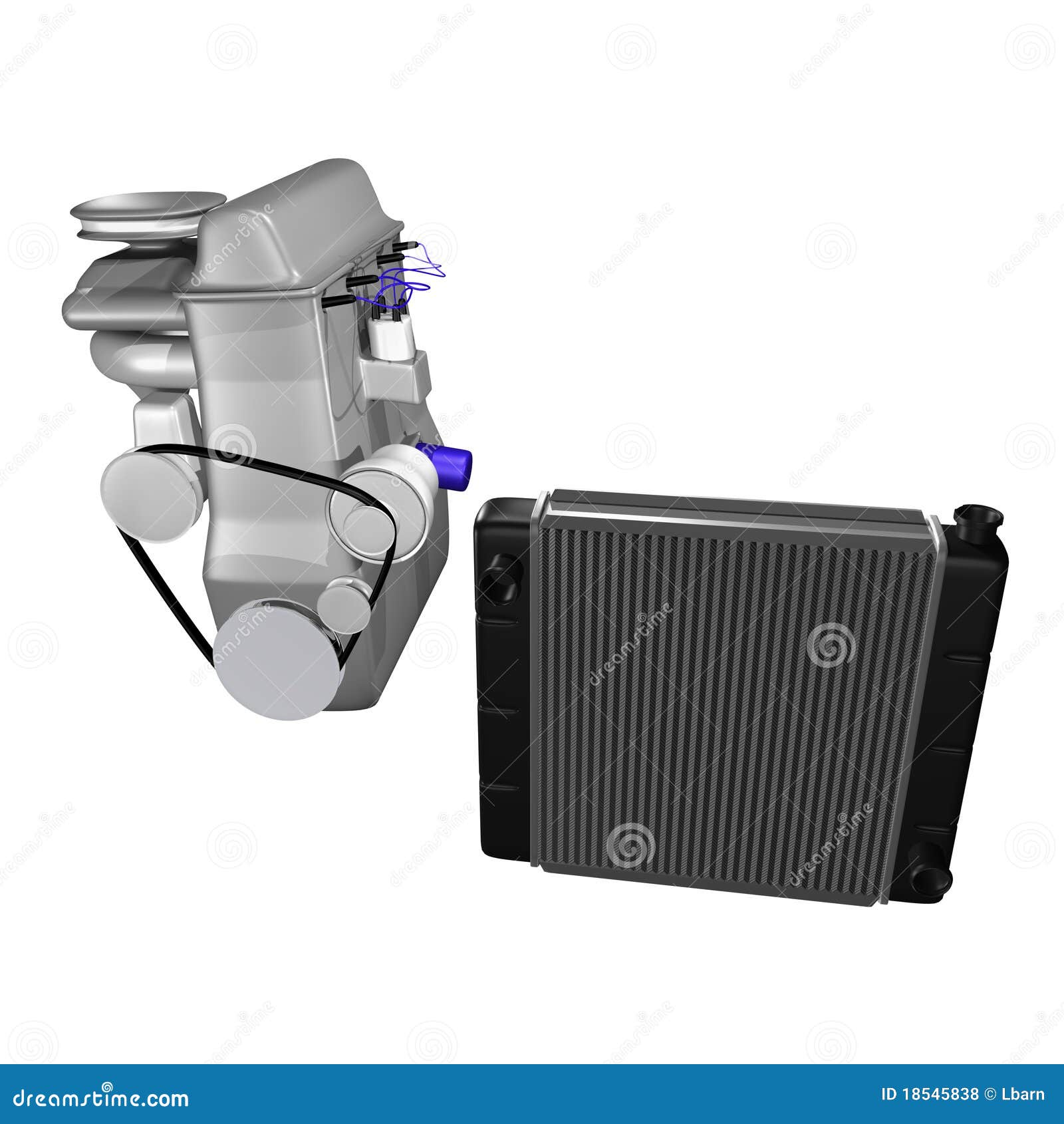 Auto Radiator With Engine Stock Photo | CartoonDealer.com #18545838