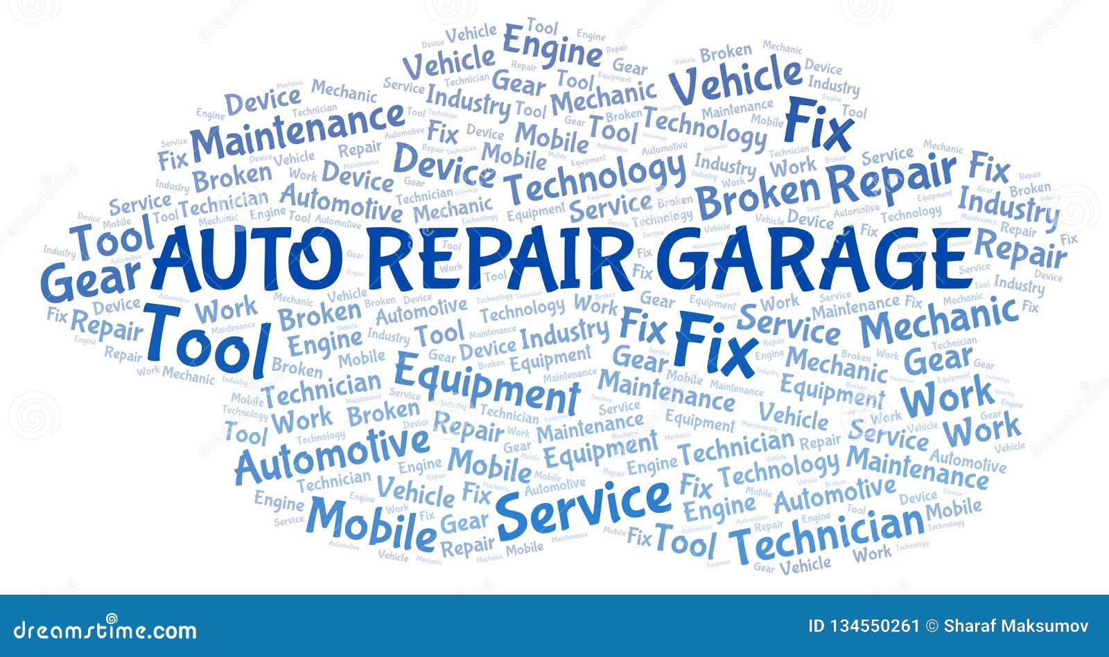 Auto Repair Garage Word Cloud Stock Illustration - Illustration of ...