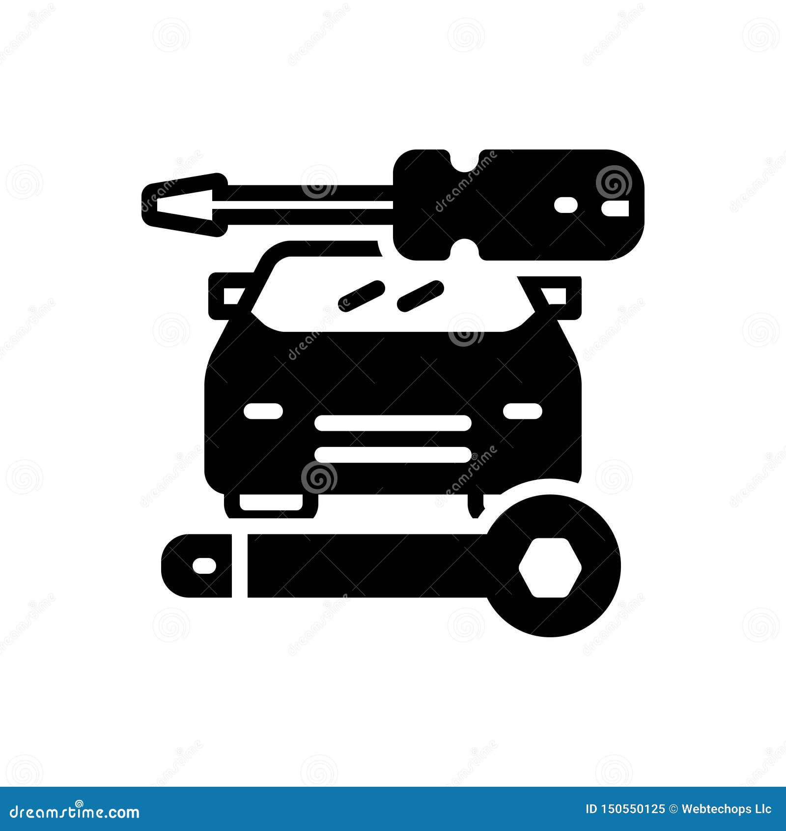 Black Solid Icon for Auto Repair, Workshop and Service Stock Vector ...