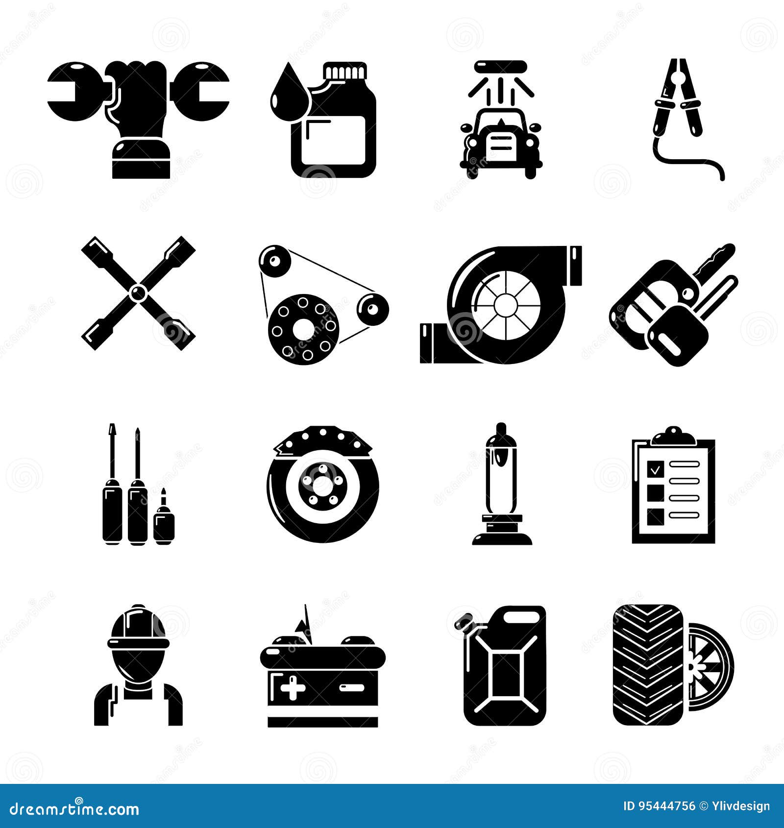 Auto Repair Icons Set, Simple Style Stock Vector - Illustration of ...