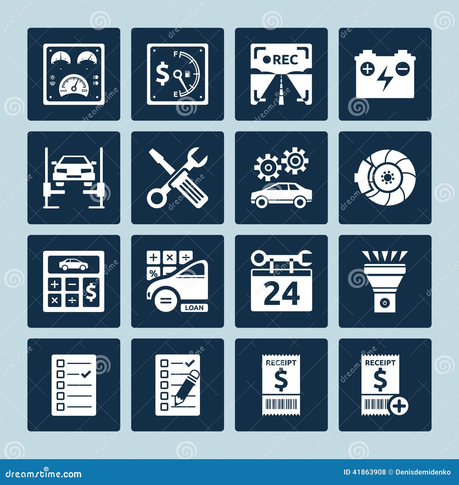 Auto repair icons stock vector. Illustration of receipt - 41863908