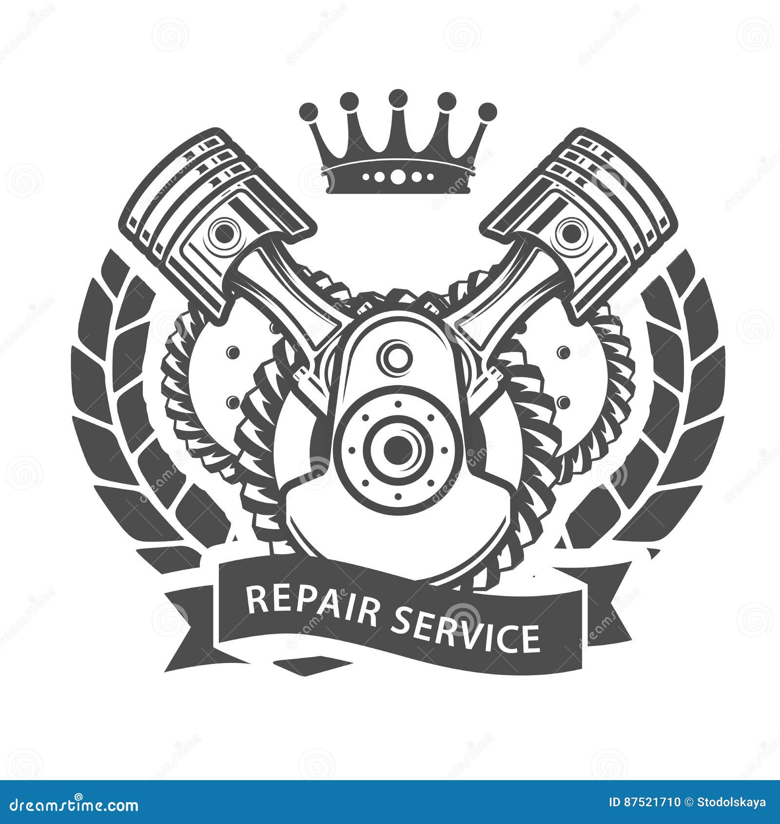 Auto Repair Service Emblem - Engine Stock Illustration - Illustration ...