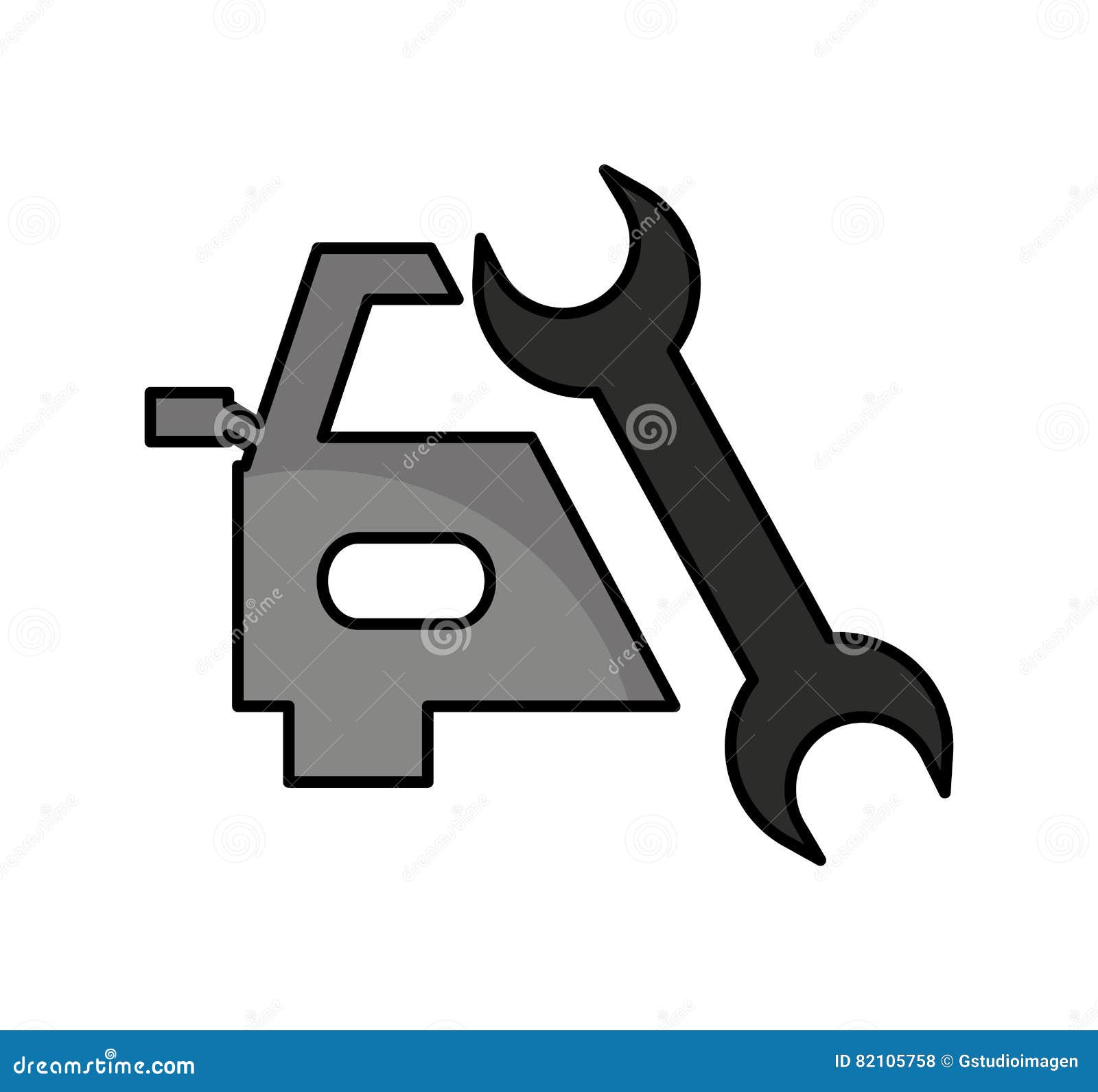 Auto Repair Service Isolated Icon Stock Illustration - Illustration of ...