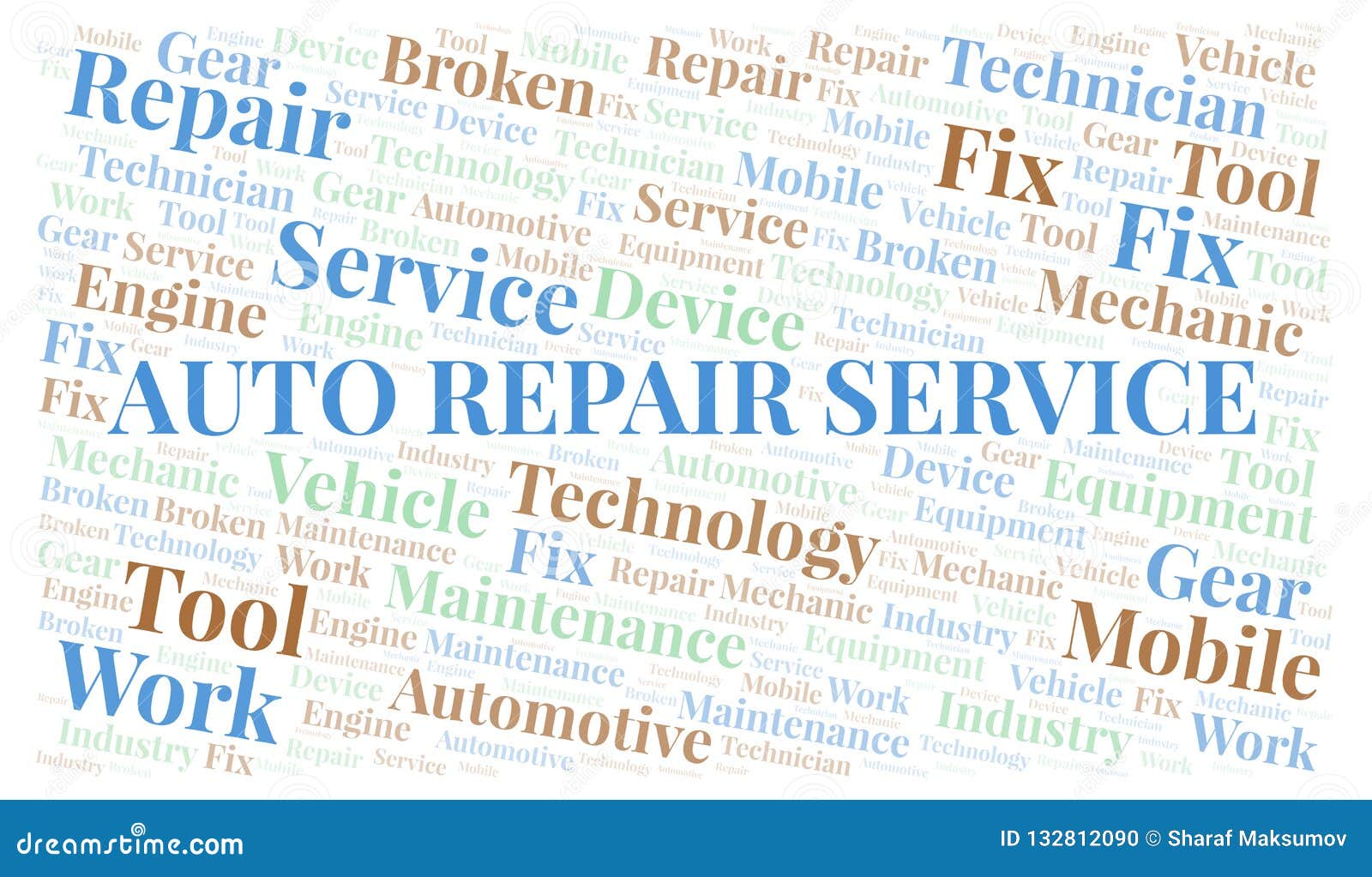 Auto Repair Service Word Cloud Stock Illustration - Illustration of ...