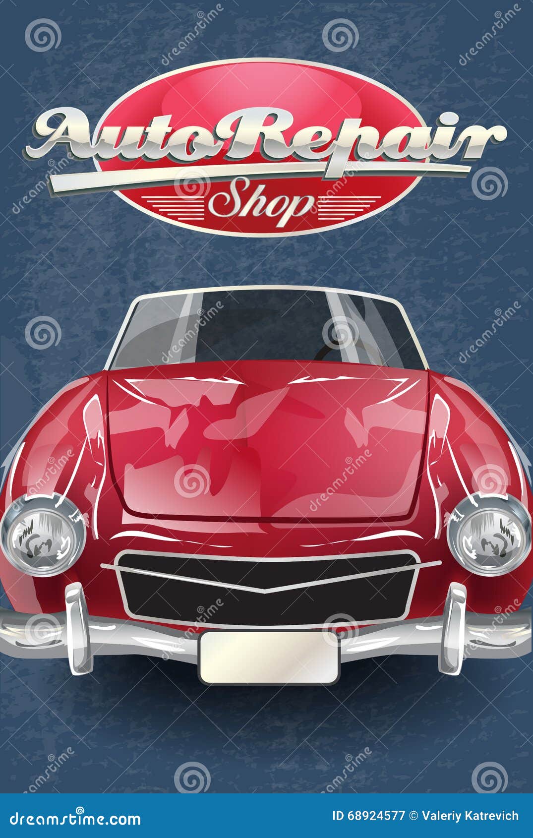 Auto Repair Shop Retro Poster Stock Illustration - Illustration of ...