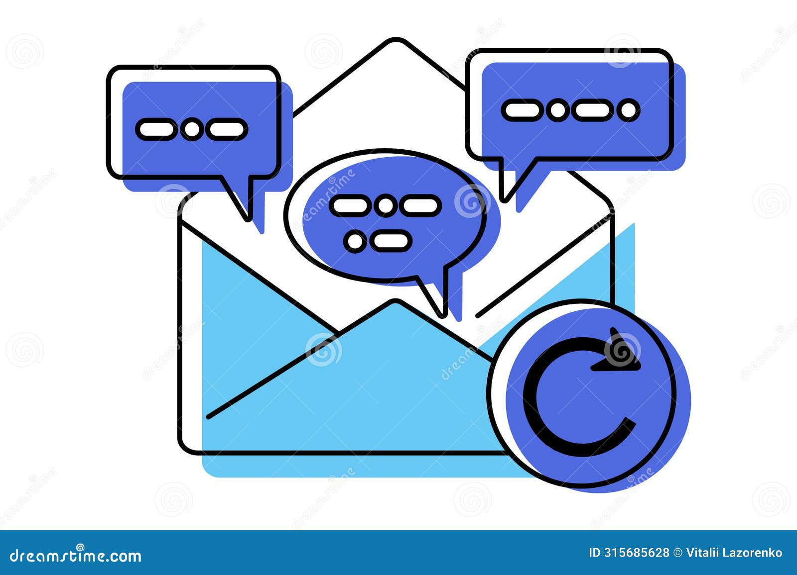 Auto Responder Vector Icon Line Style. Perfect for Website, Application ...