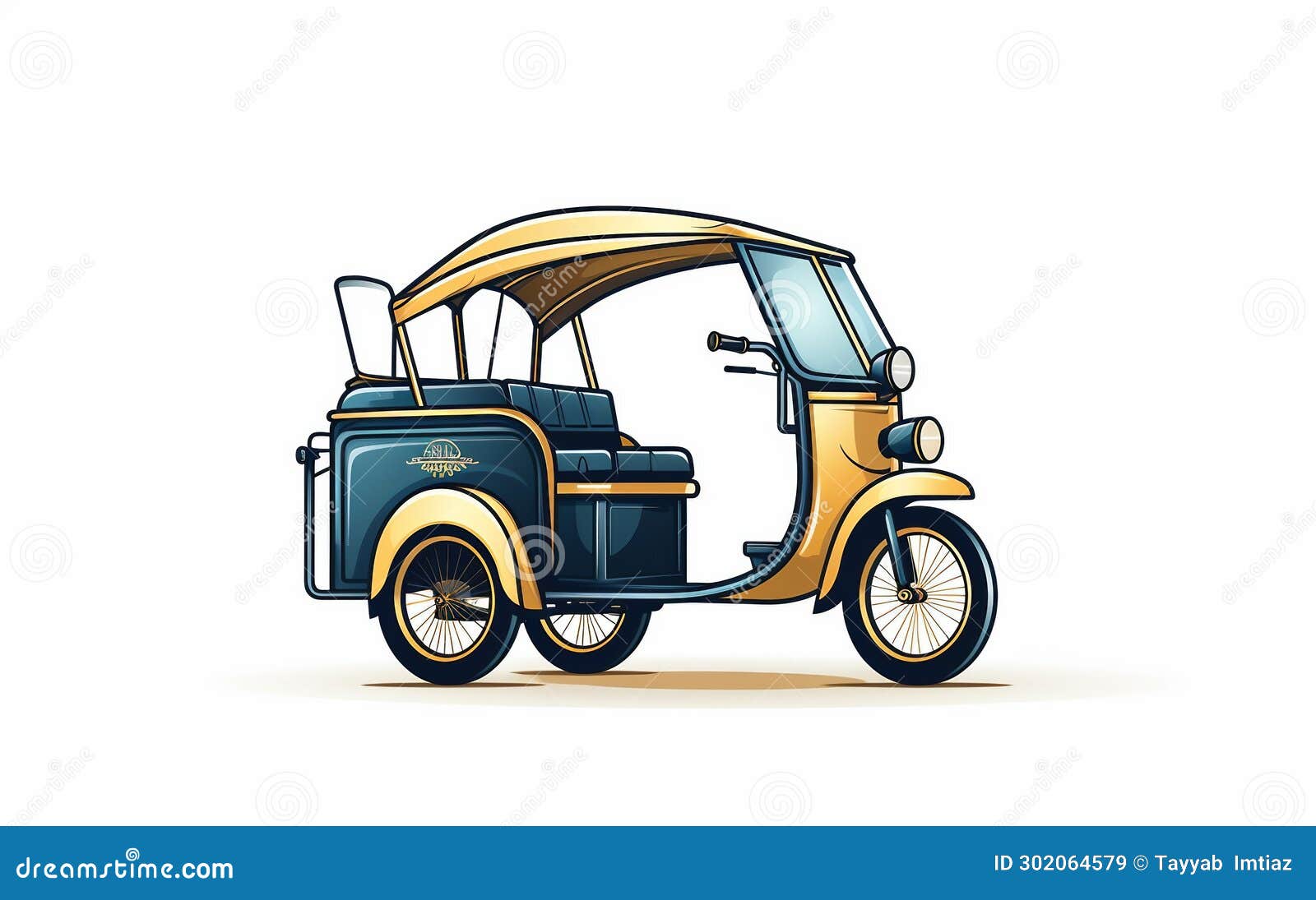 Auto Rickshaw Emblem Isolated on a Transparent Background. Stock ...