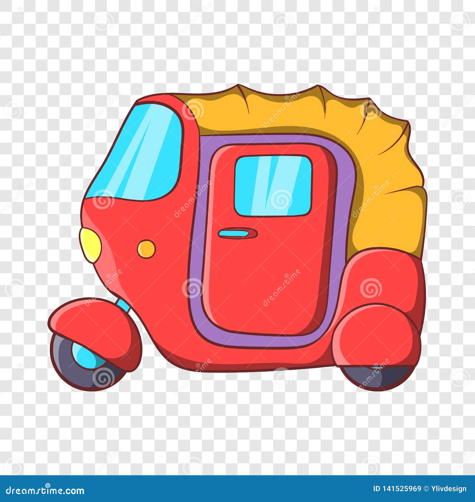 Auto Rickshaw Icon in Cartoon Style Stock Vector - Illustration of ...