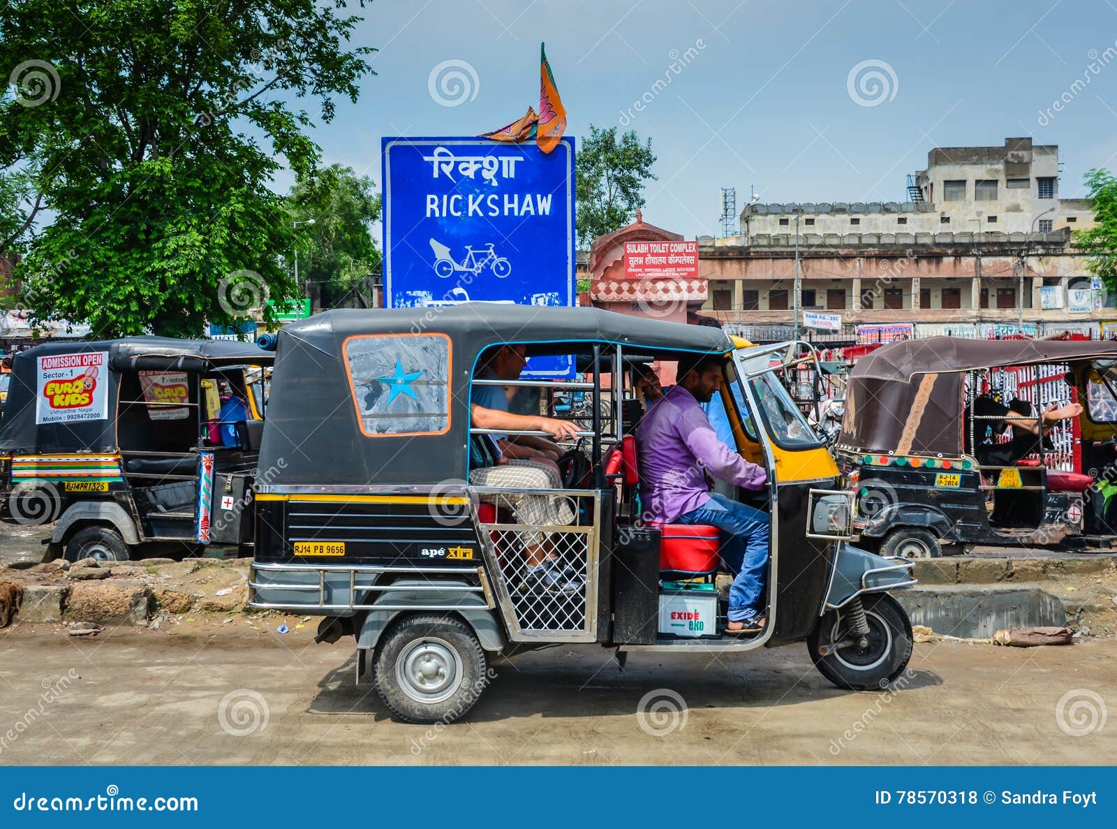 Auto Rickshaw Stand editorial stock photo. Image of canopy - 78570318