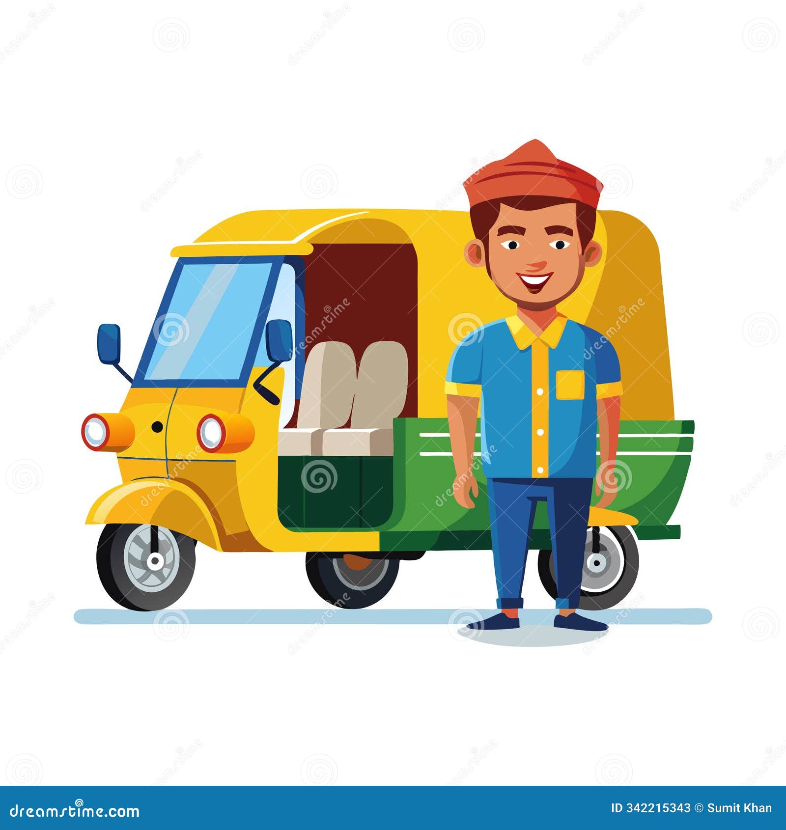 Auto Rickshaw Vector Drawing - Electric And CNG Tuk Tuk Illustrations ...