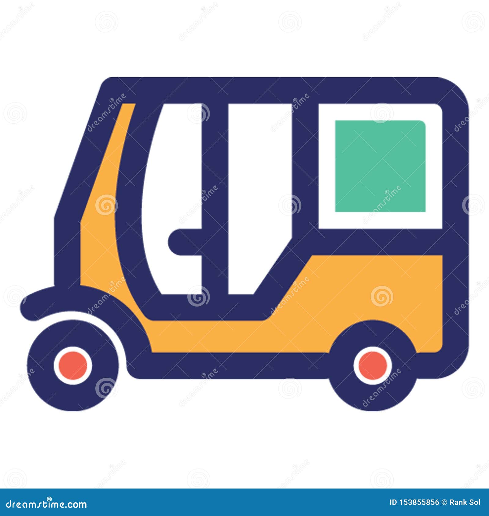 Auto, Rickshaw Vector Icon Which Can Easily Modify or Edit Stock Vector ...
