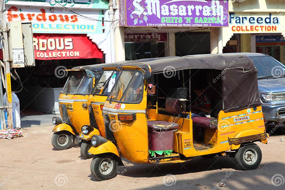 Auto Rickshaws Waiting for Passengers Editorial Stock Photo - Image of ...
