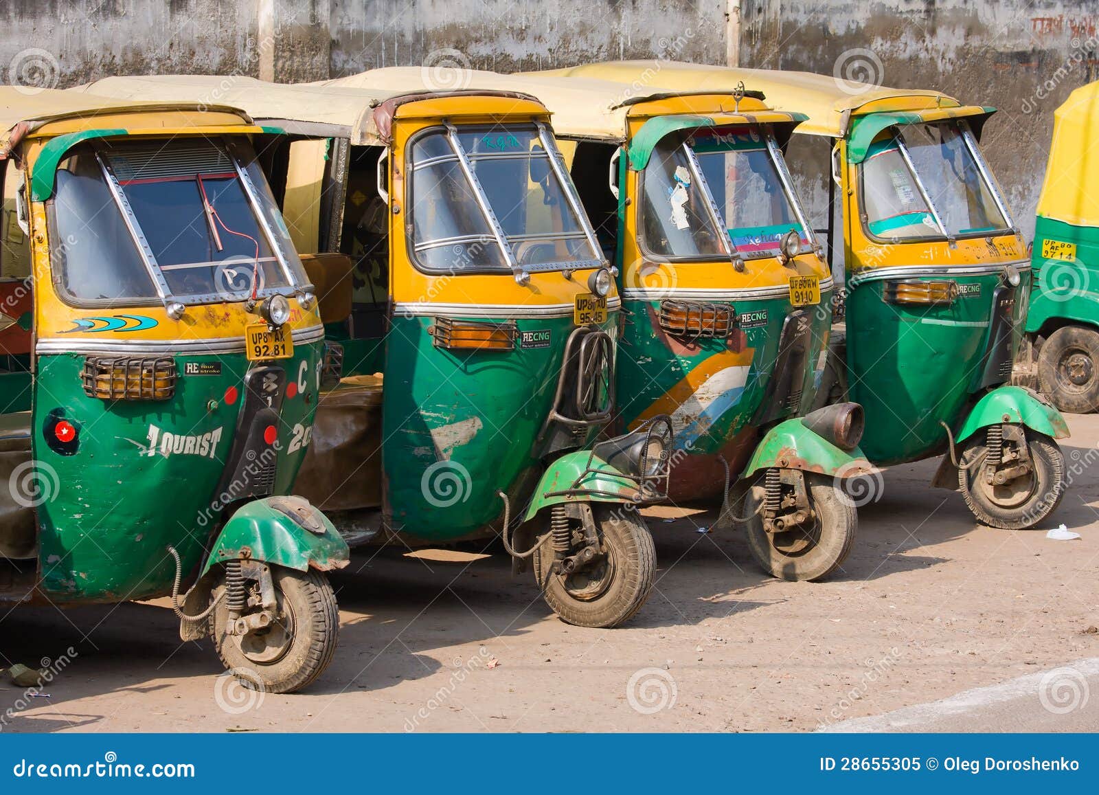 Auto Riksza Taxi W Agra, India. Obraz Editorial - Obraz złożonej z ...