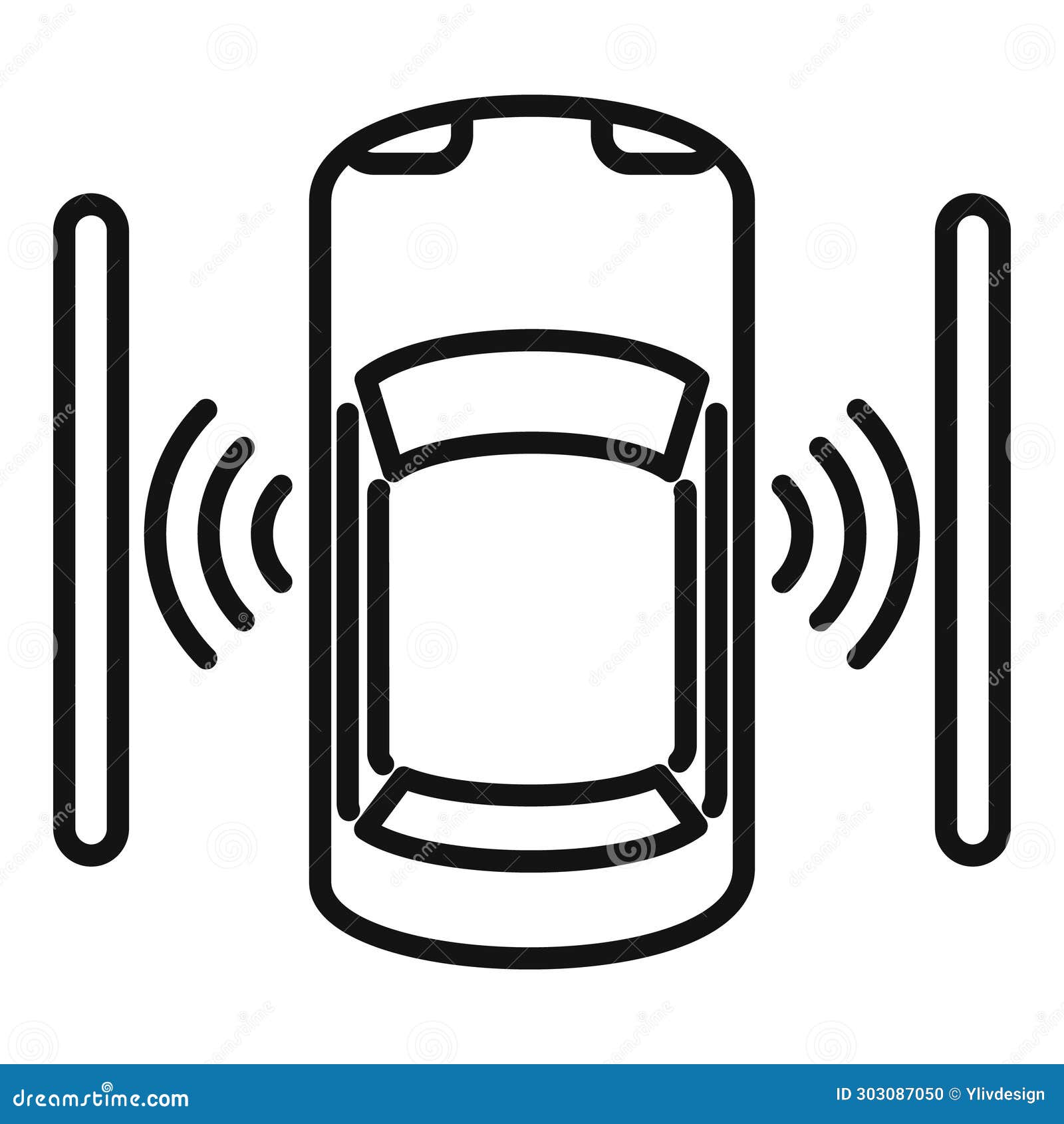 Auto Road Safety Icon Outline Vector. Sensor Control Stock Vector ...