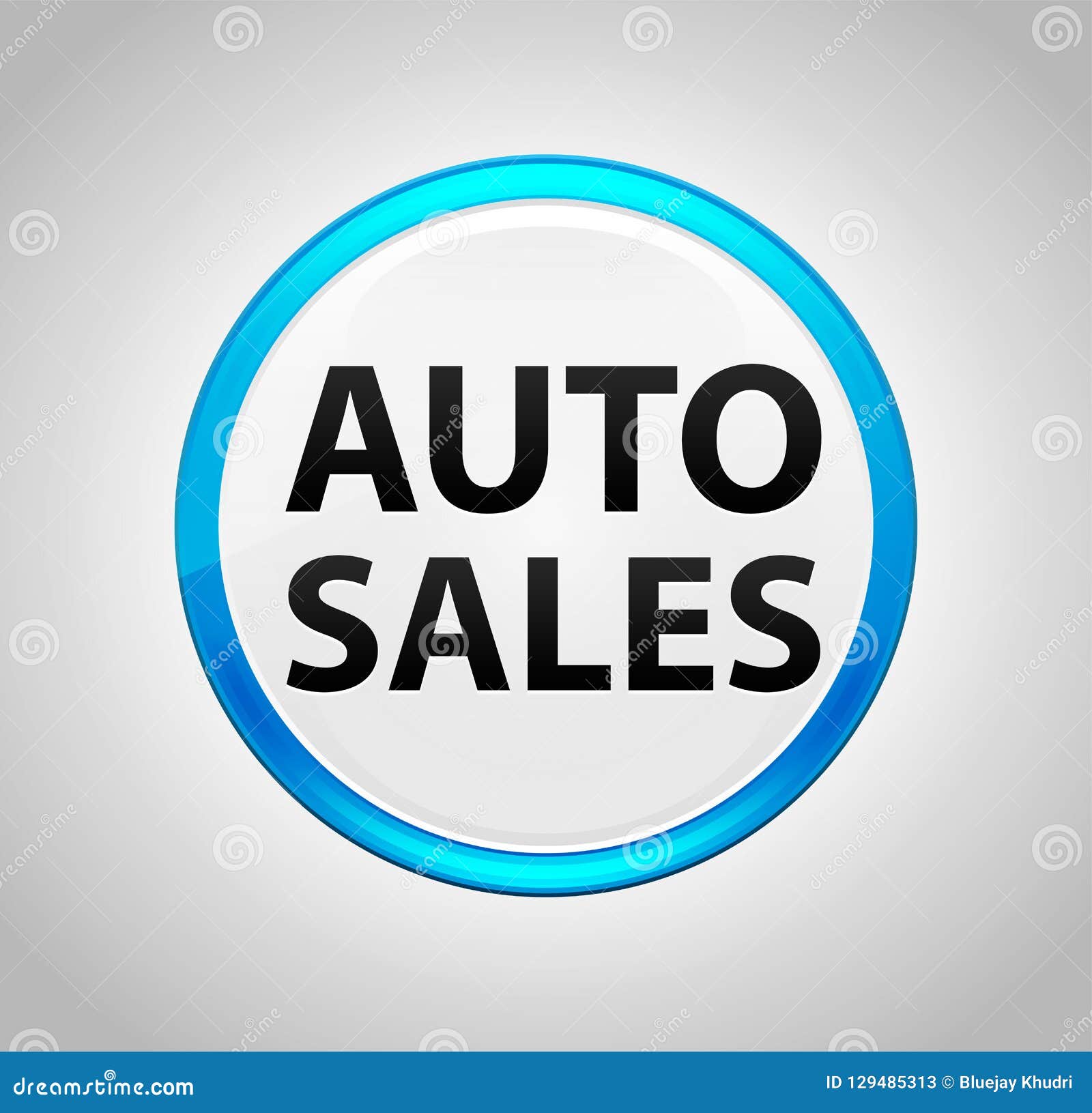 Auto Sales Round Blue Push Button Stock Illustration - Illustration of ...