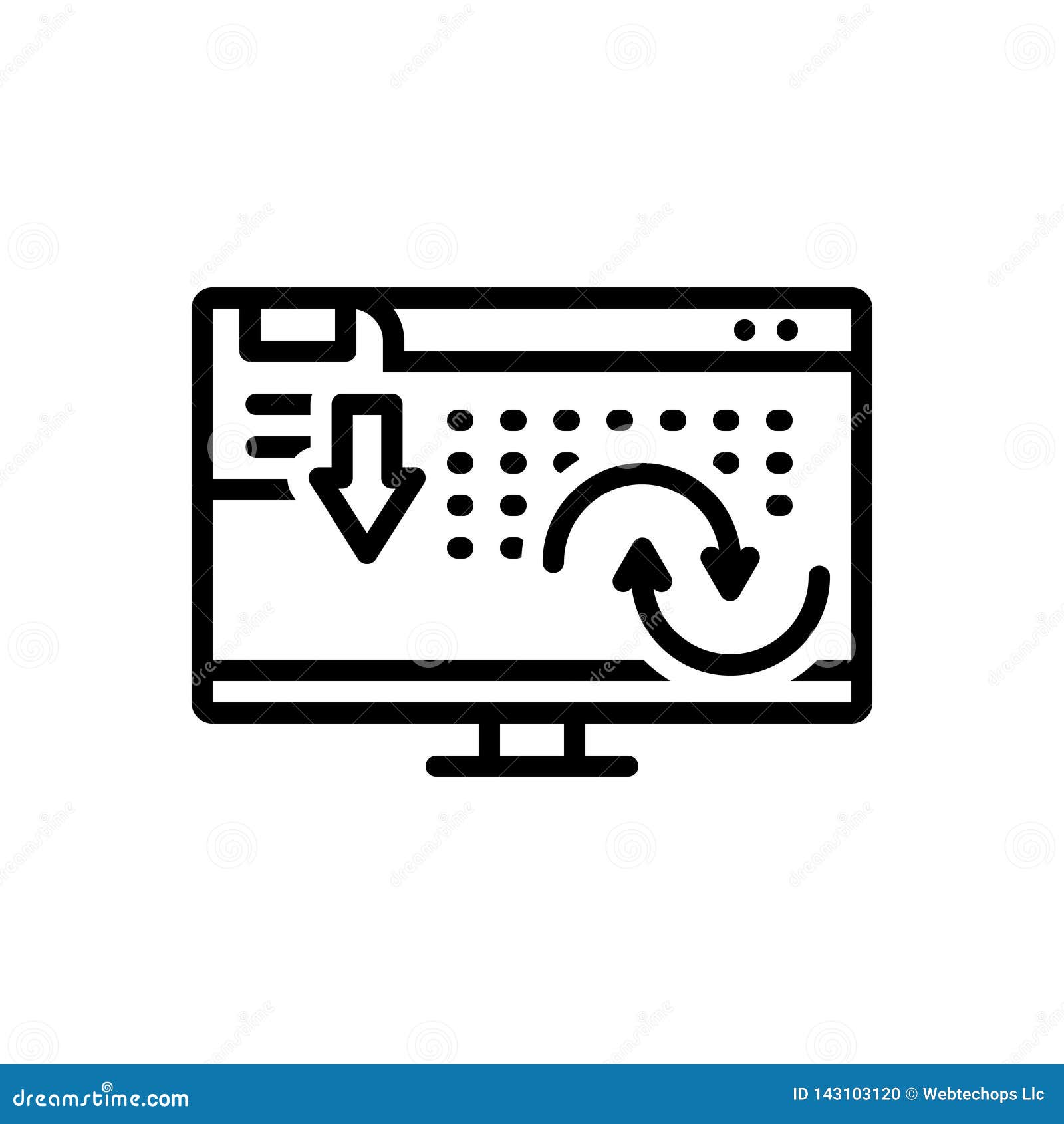 Black Line Icon for Auto Save, Technology and Record Stock Vector ...