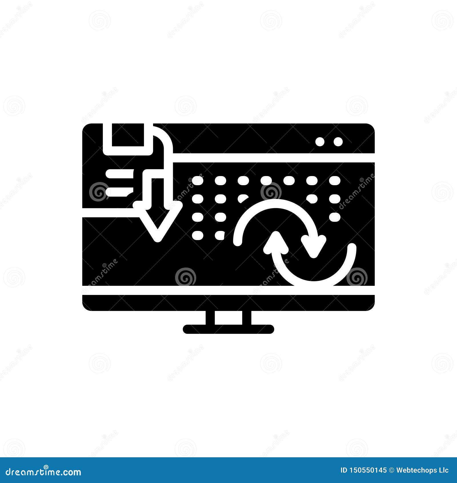 Black Solid Icon for Auto Save, Technology and Record Stock Vector ...
