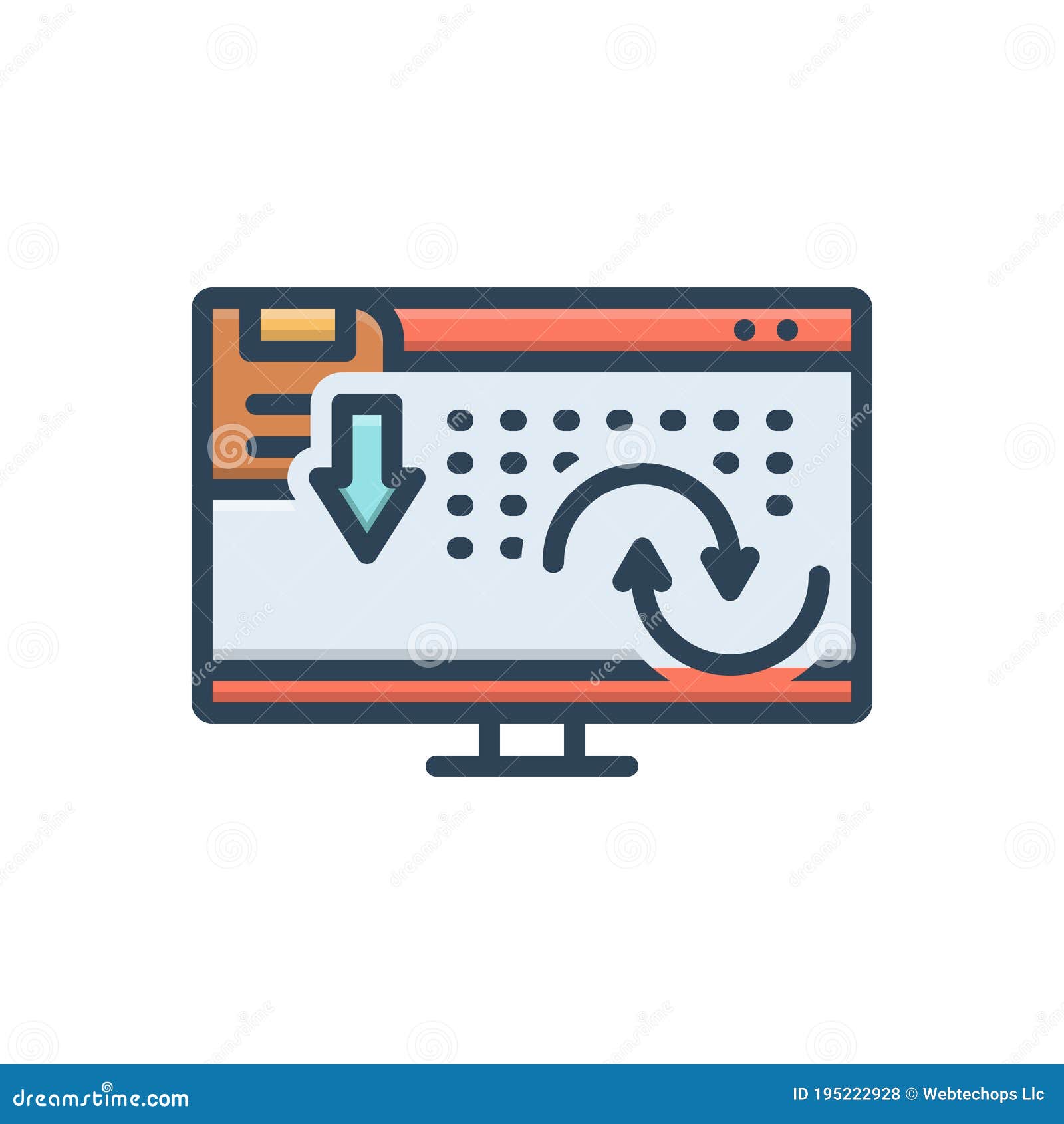 Color Illustration Icon for Auto Save, Technology and Record Stock ...