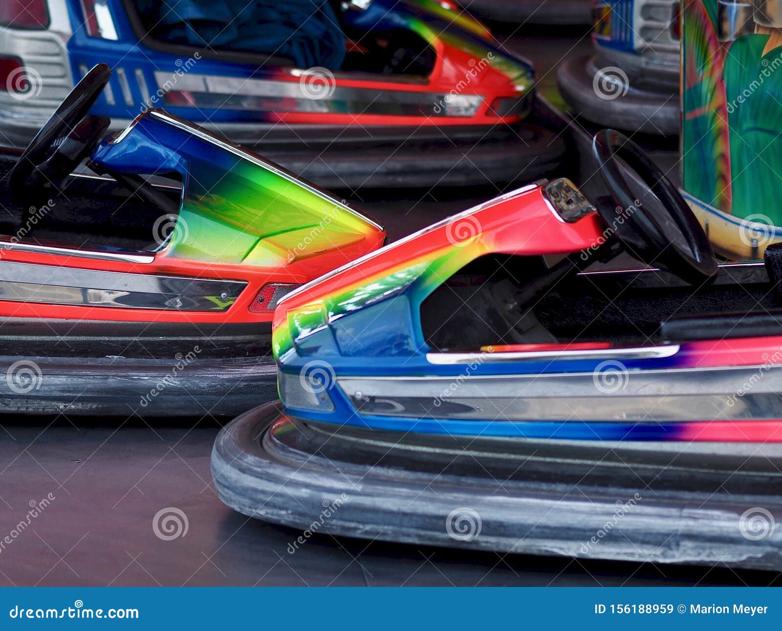 Auto scooters at a funfair stock image. Image of collide - 156188959