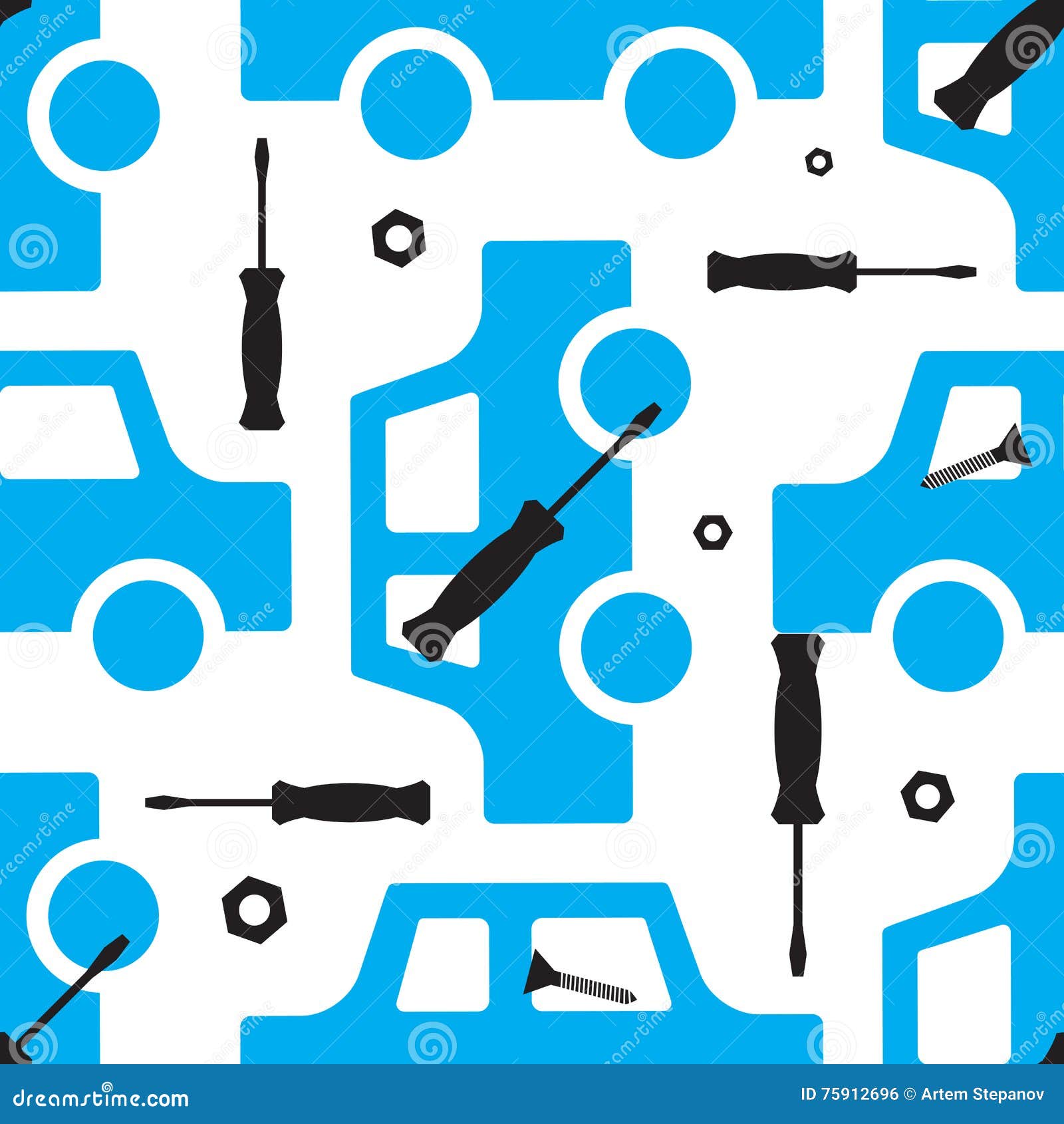 Auto Service or Car Repair Seamless Pattern Stock Illustration ...