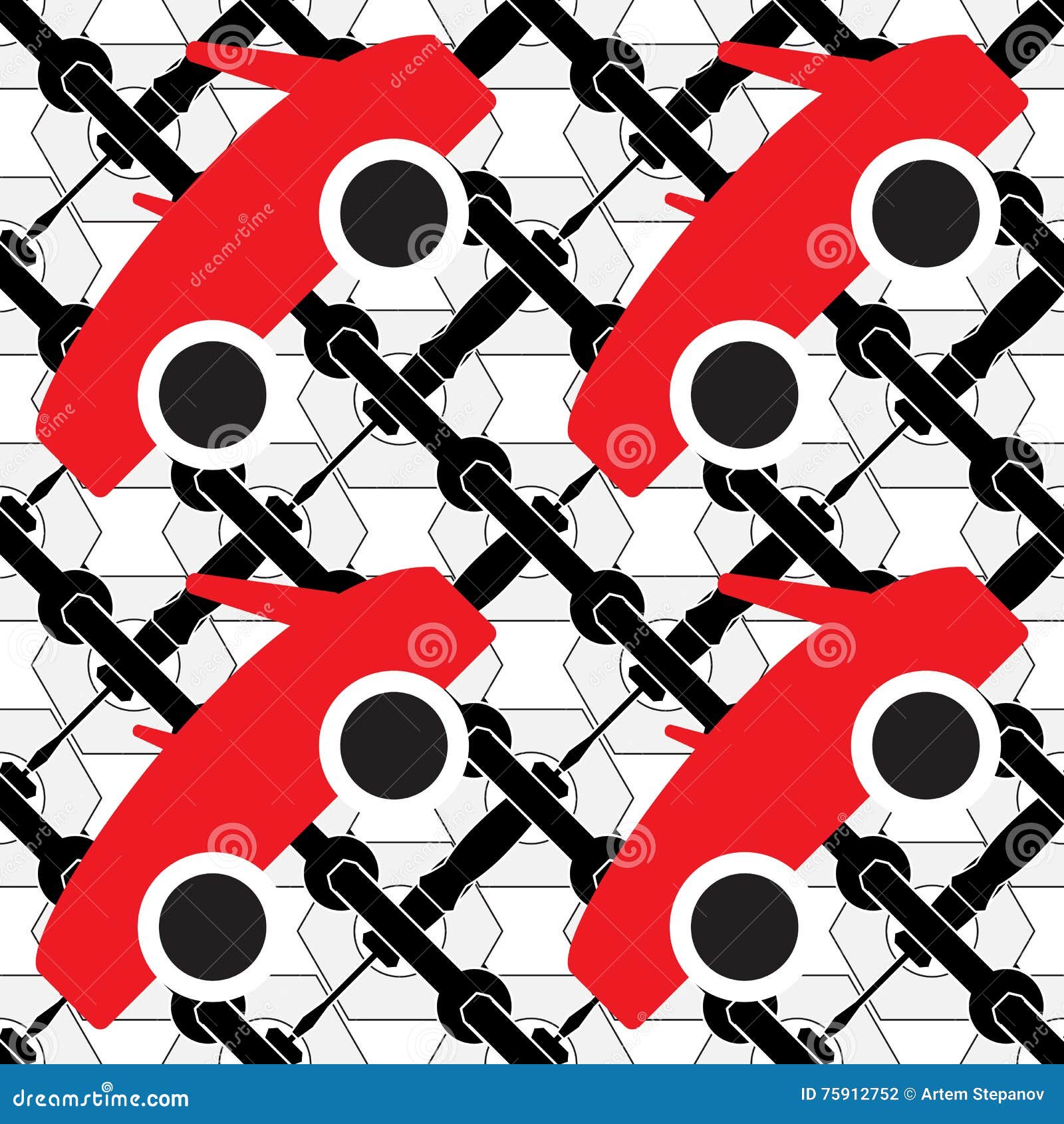 Auto Service or Car Repair Seamless Pattern Stock Vector - Illustration ...