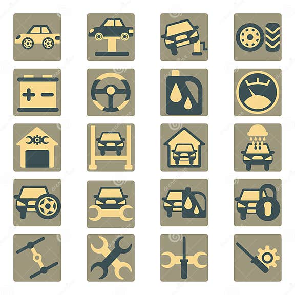 Auto Service Icon Pack, Icon Stock Vector - Illustration of automobile ...