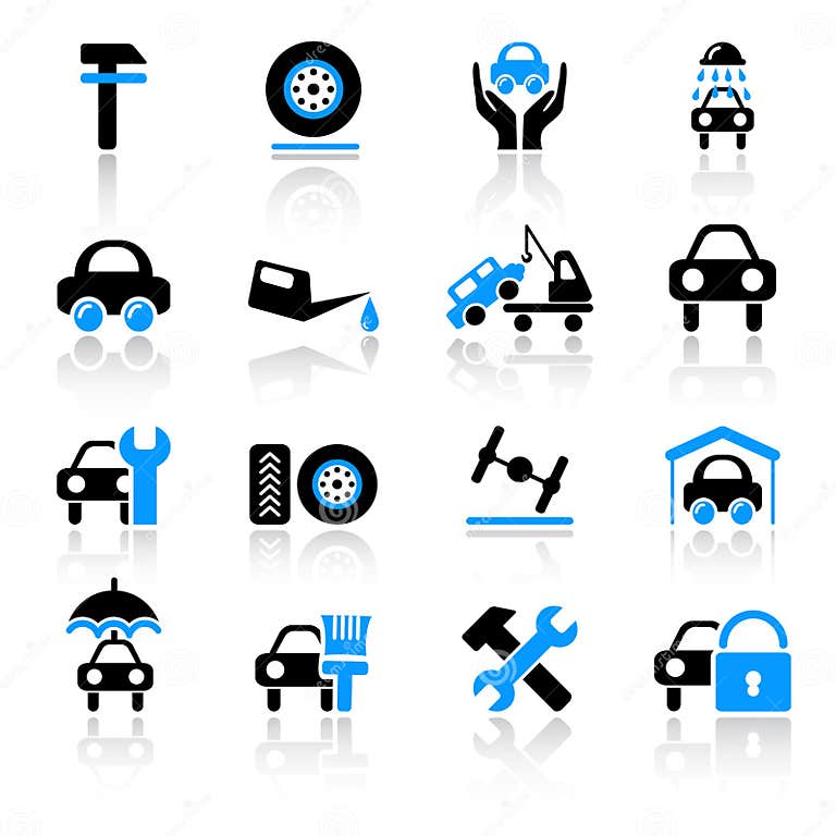 Auto service icons stock vector. Illustration of tire - 8690154