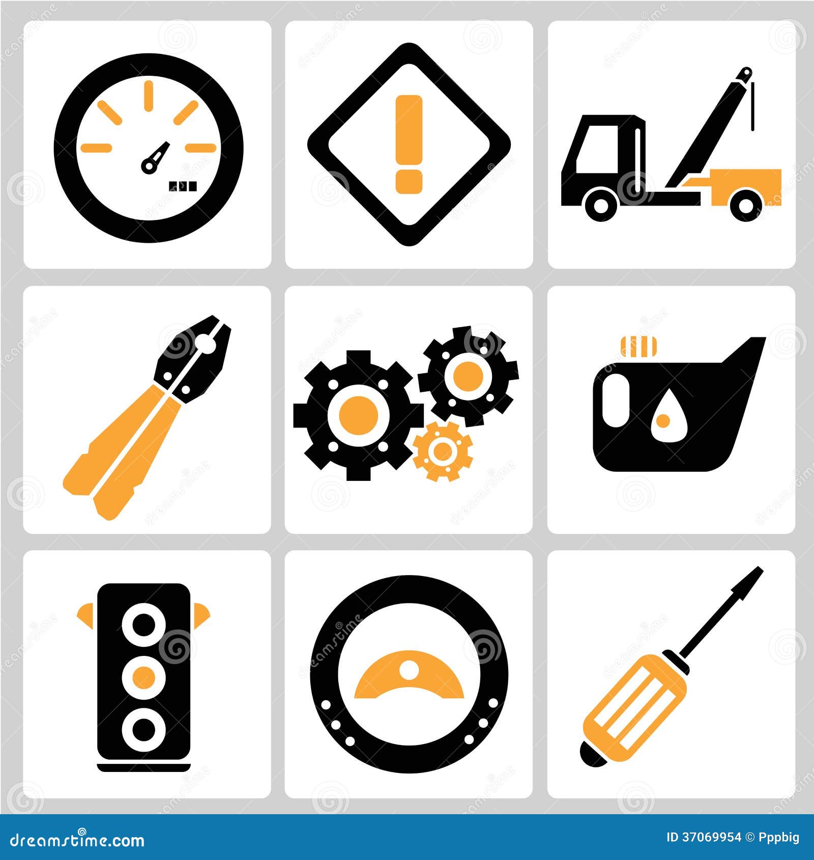 Machinist Icons Set, Cartoon Style Vector Illustration | CartoonDealer ...