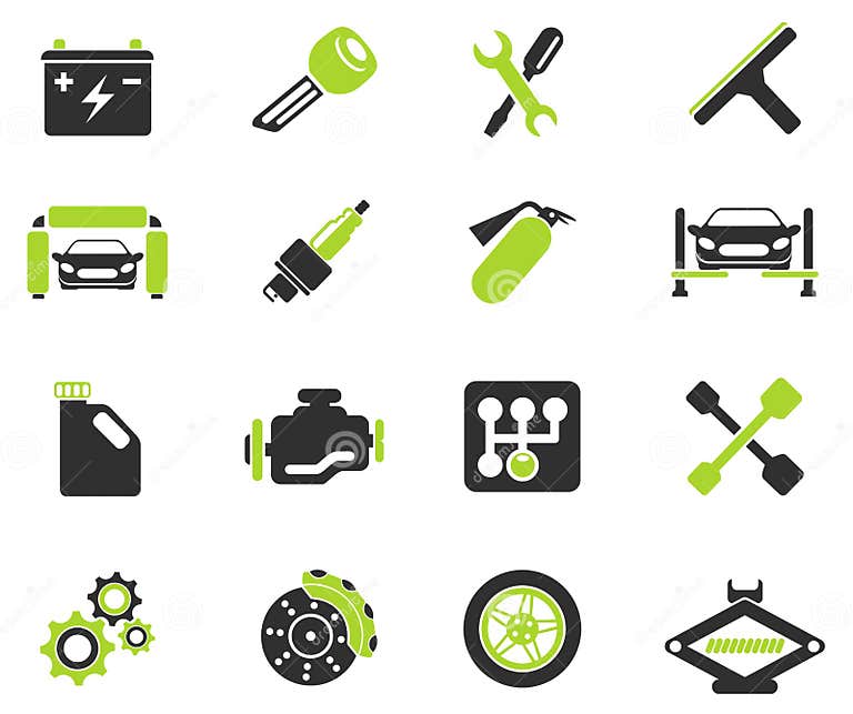 Auto Service Icons stock vector. Illustration of wheel - 65991299