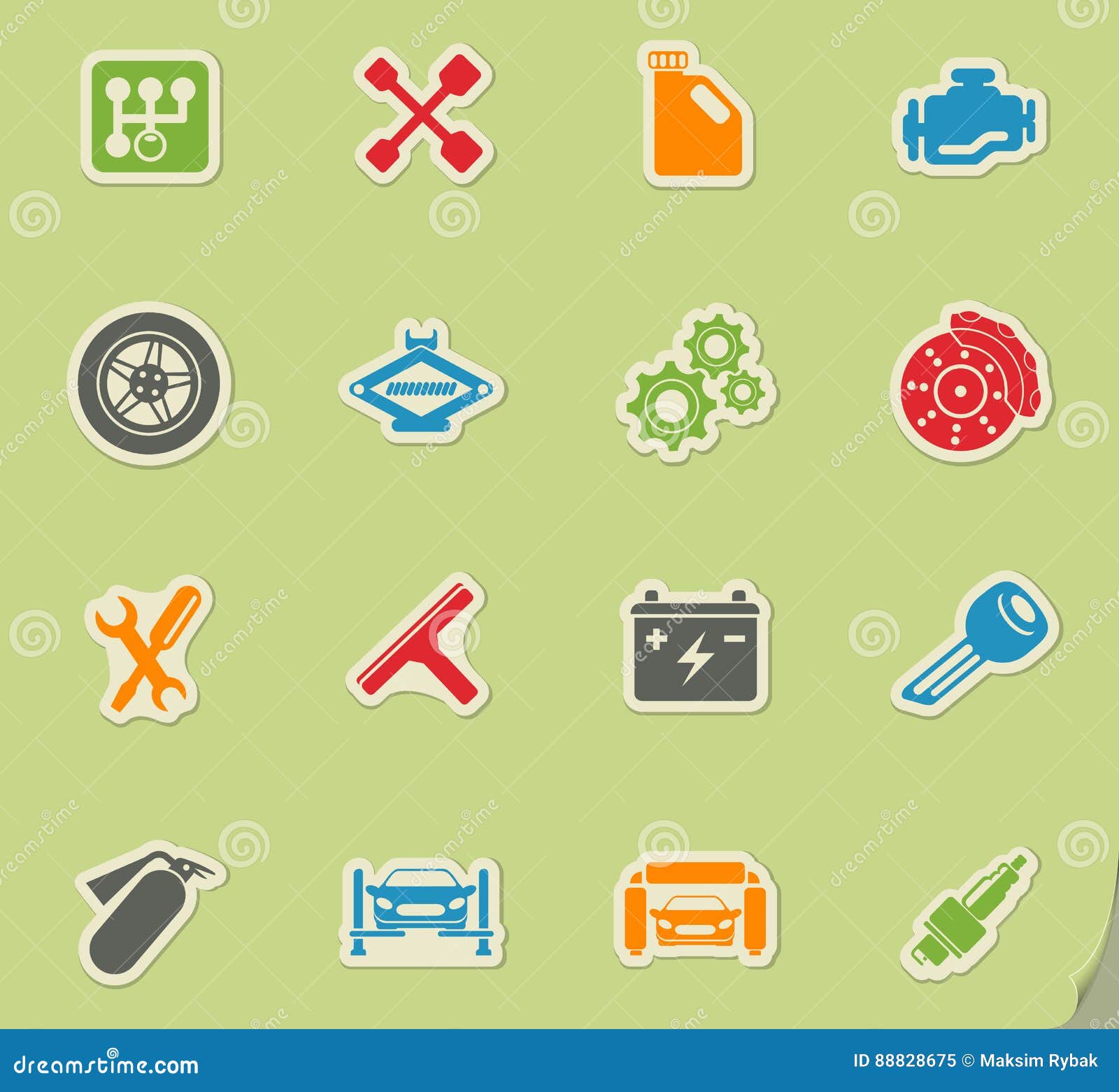 Auto Service Icons stock illustration. Illustration of tool - 88828675